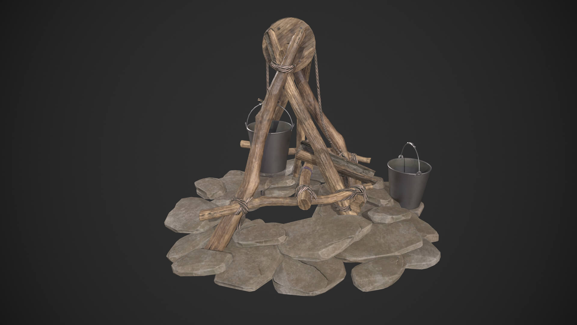 Primitive Makeshift Well - 3D Model by yn-delmund