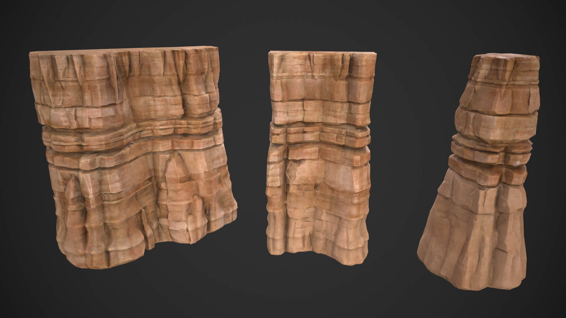 Sandstone Cliff Set - 3D Model by yn-delmund