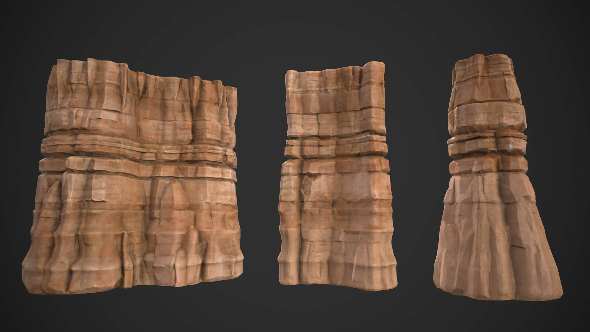 Sandstone Cliff Set - 3D Model by yn-delmund