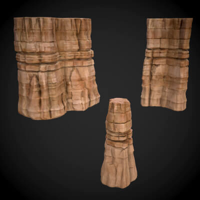 Sandstone Cliff Set - 3D Model by yn-delmund