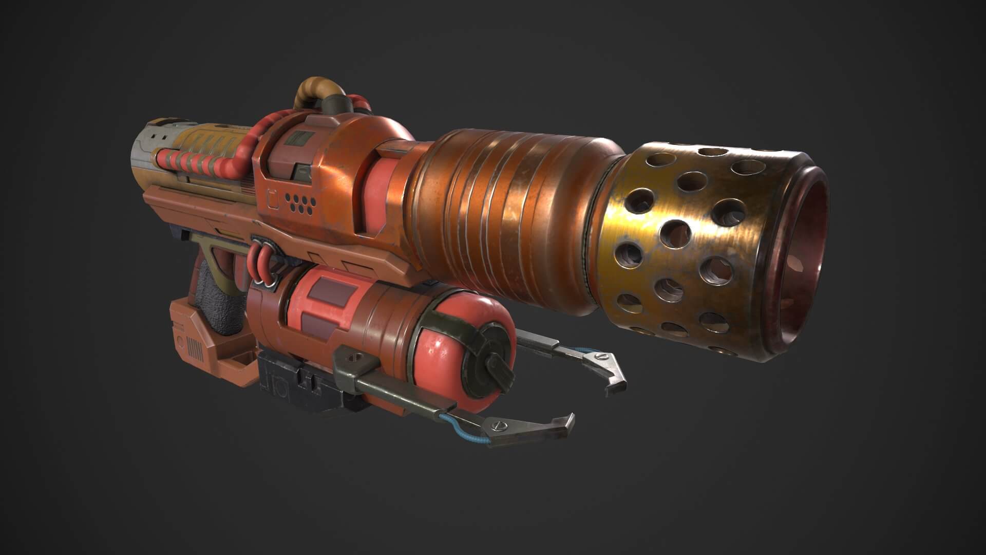 Sci-Fi Flamethrower 3D Model by yn-delmund
