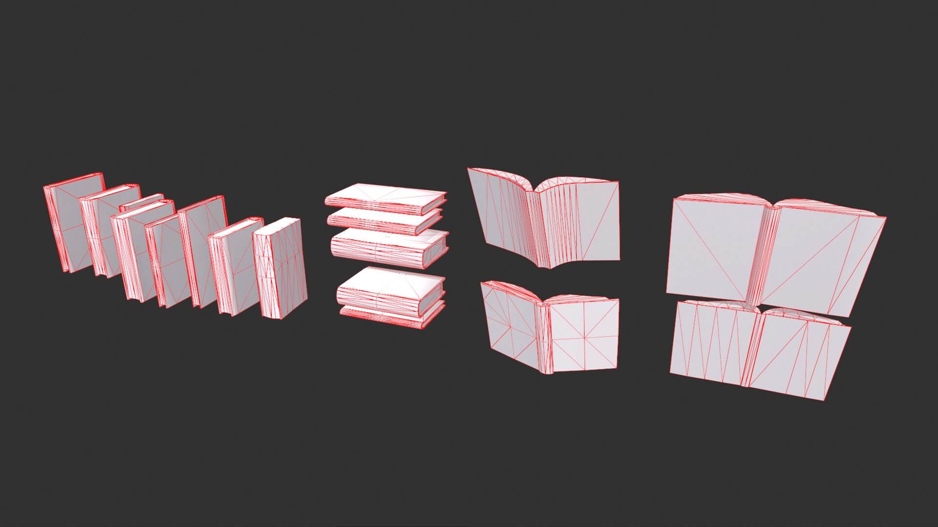 Set of Books - 3D Model by yn-delmund