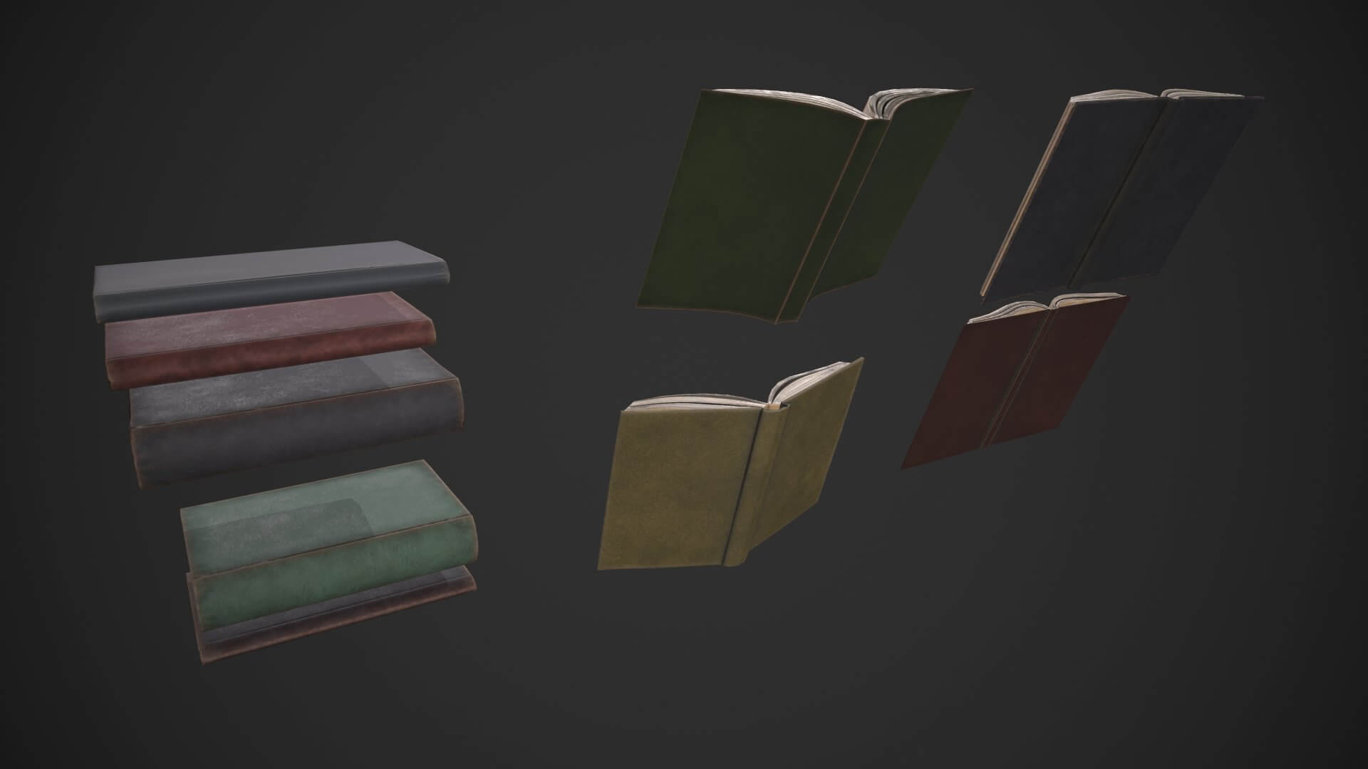 Set of Books - 3D Model by yn-delmund