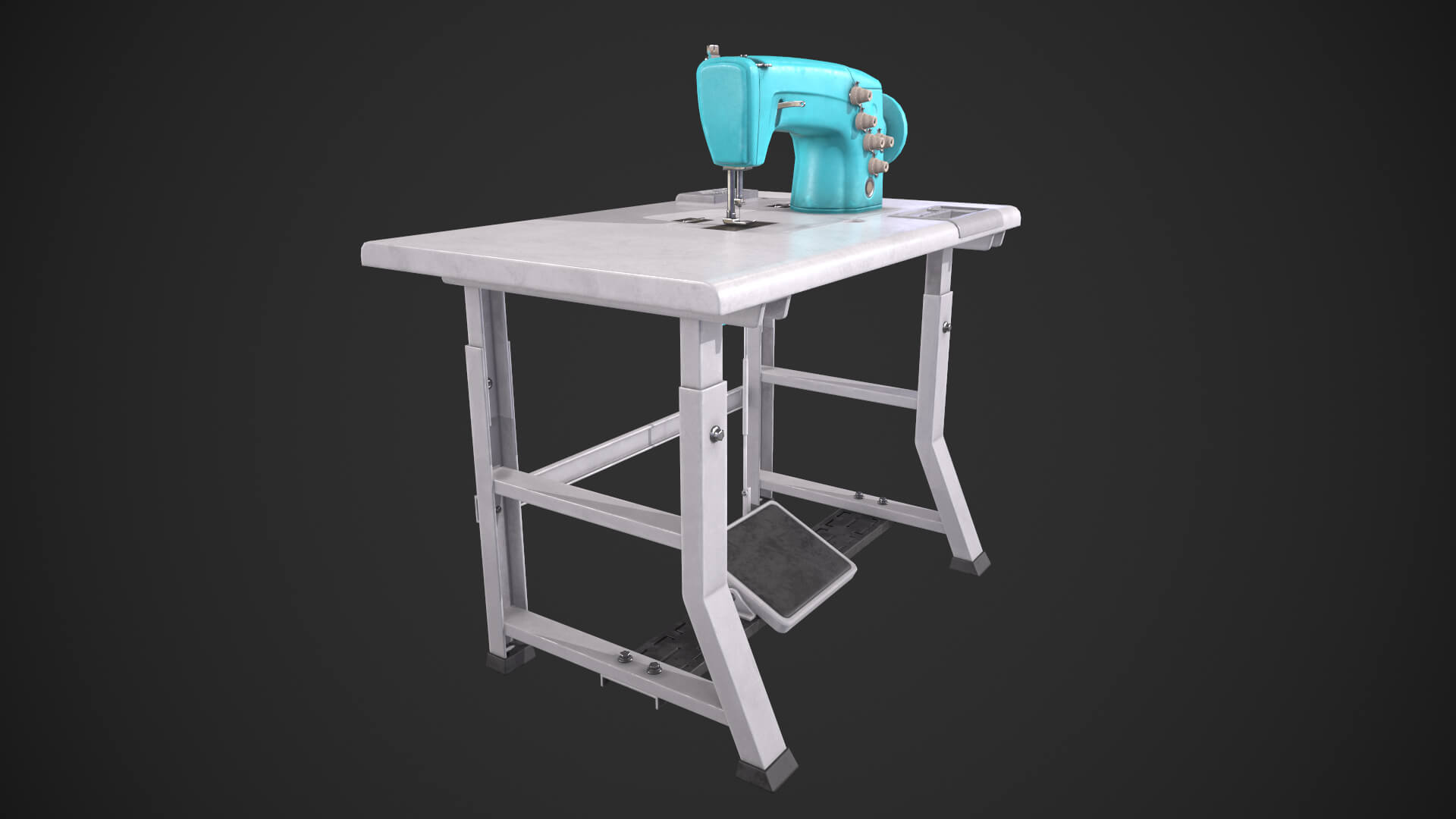 Sewing Machine and Table - 3D Model by yn-delmund