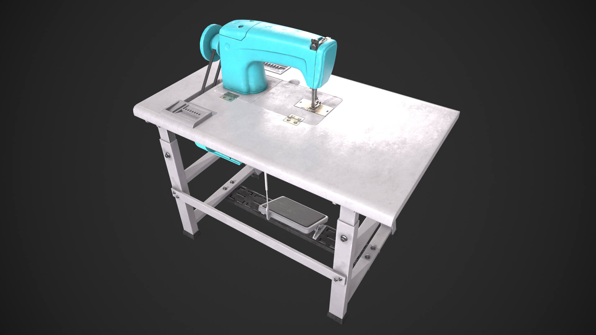 Sewing Machine and Table - 3D Model by yn-delmund