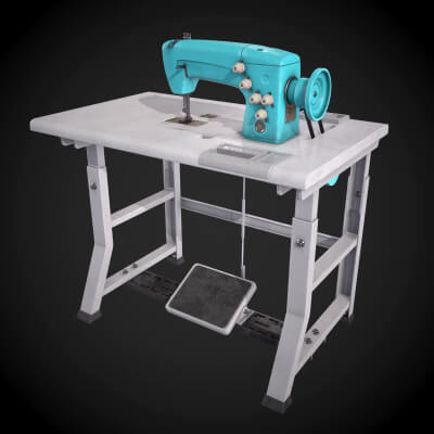 Sewing Machine and Table - 3D Model by yn-delmund