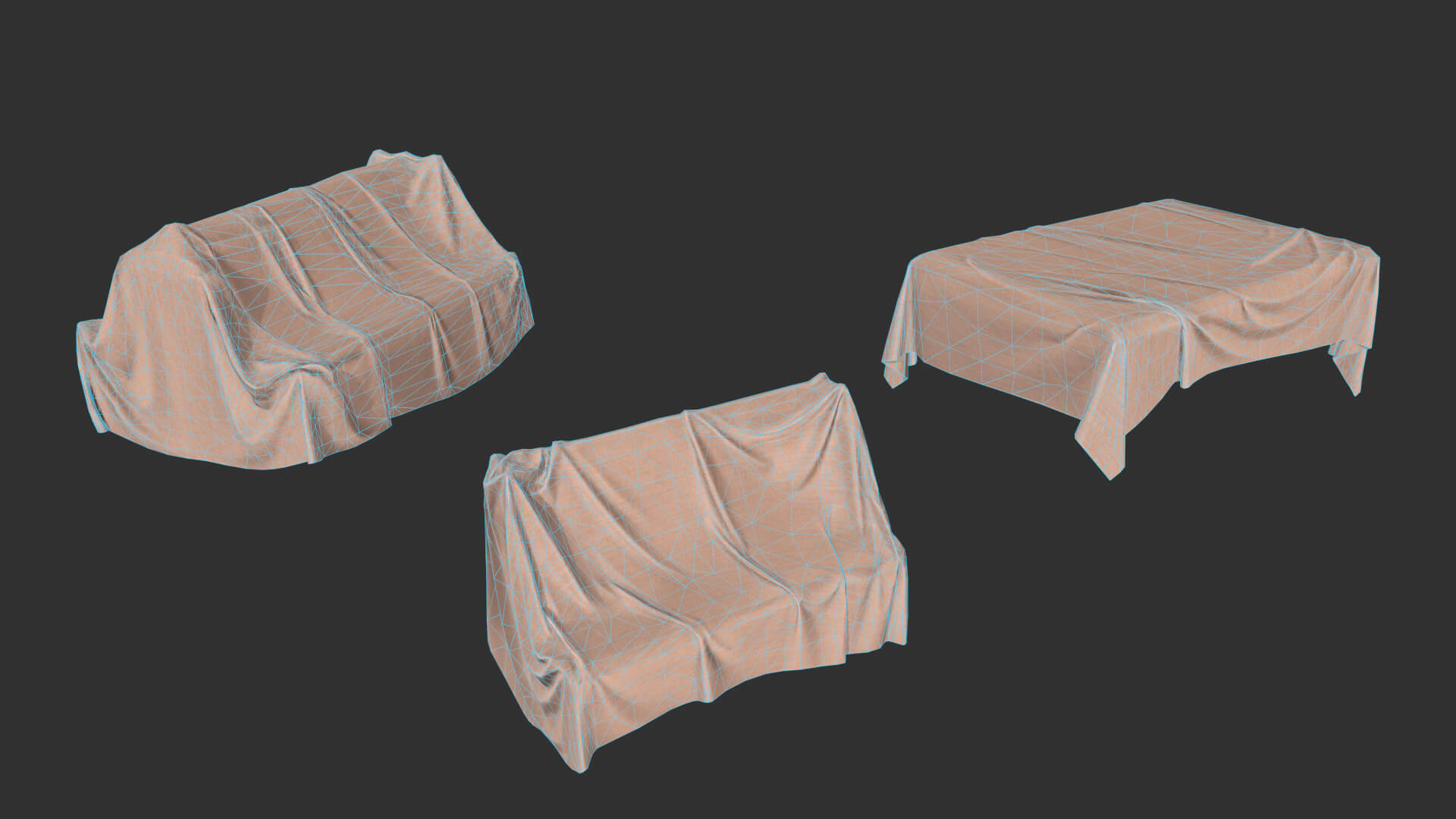 Table Cloth Drapery - 3D Model by yn-delmund