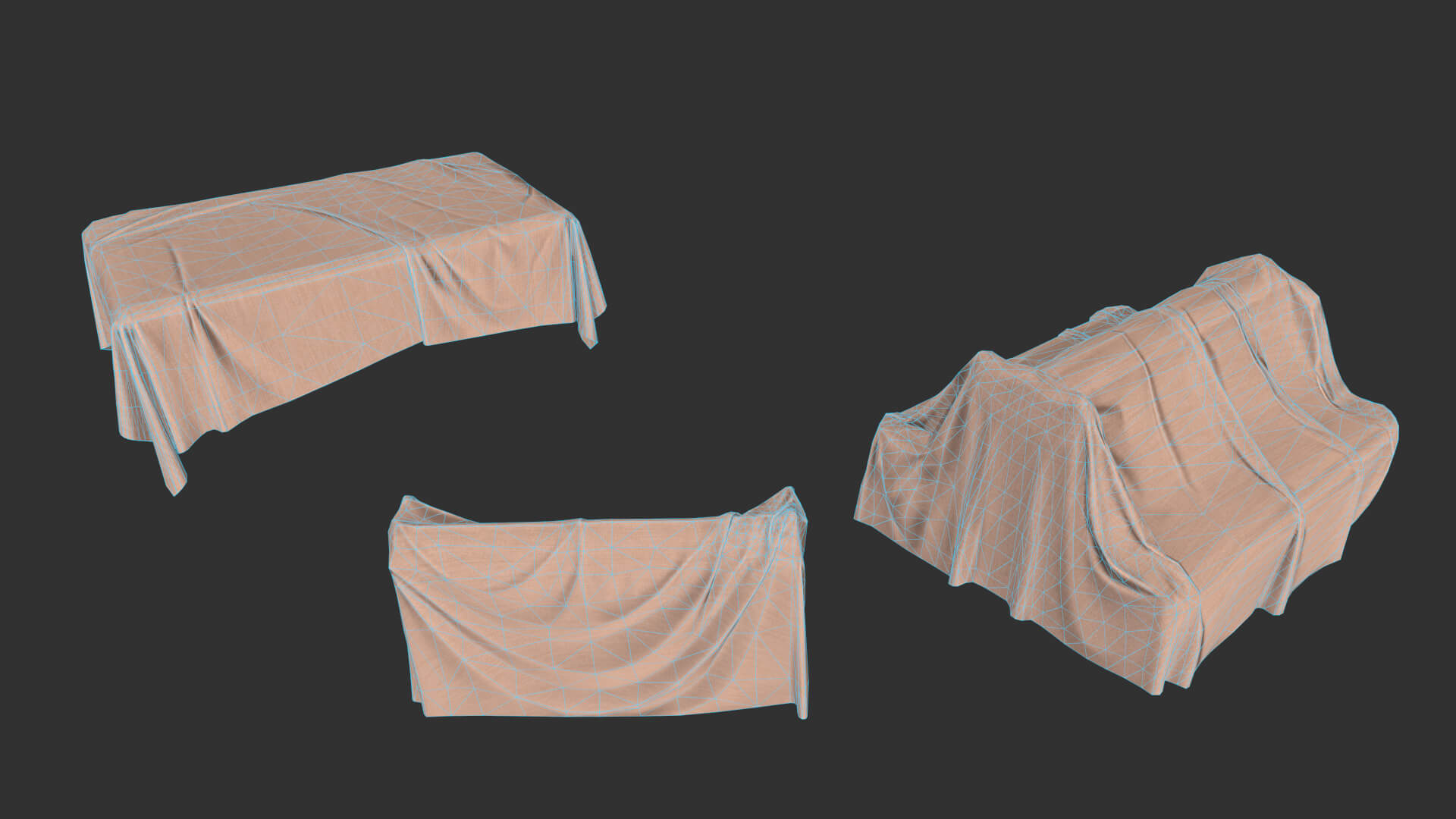 Table Cloth Drapery - 3D Model by yn-delmund
