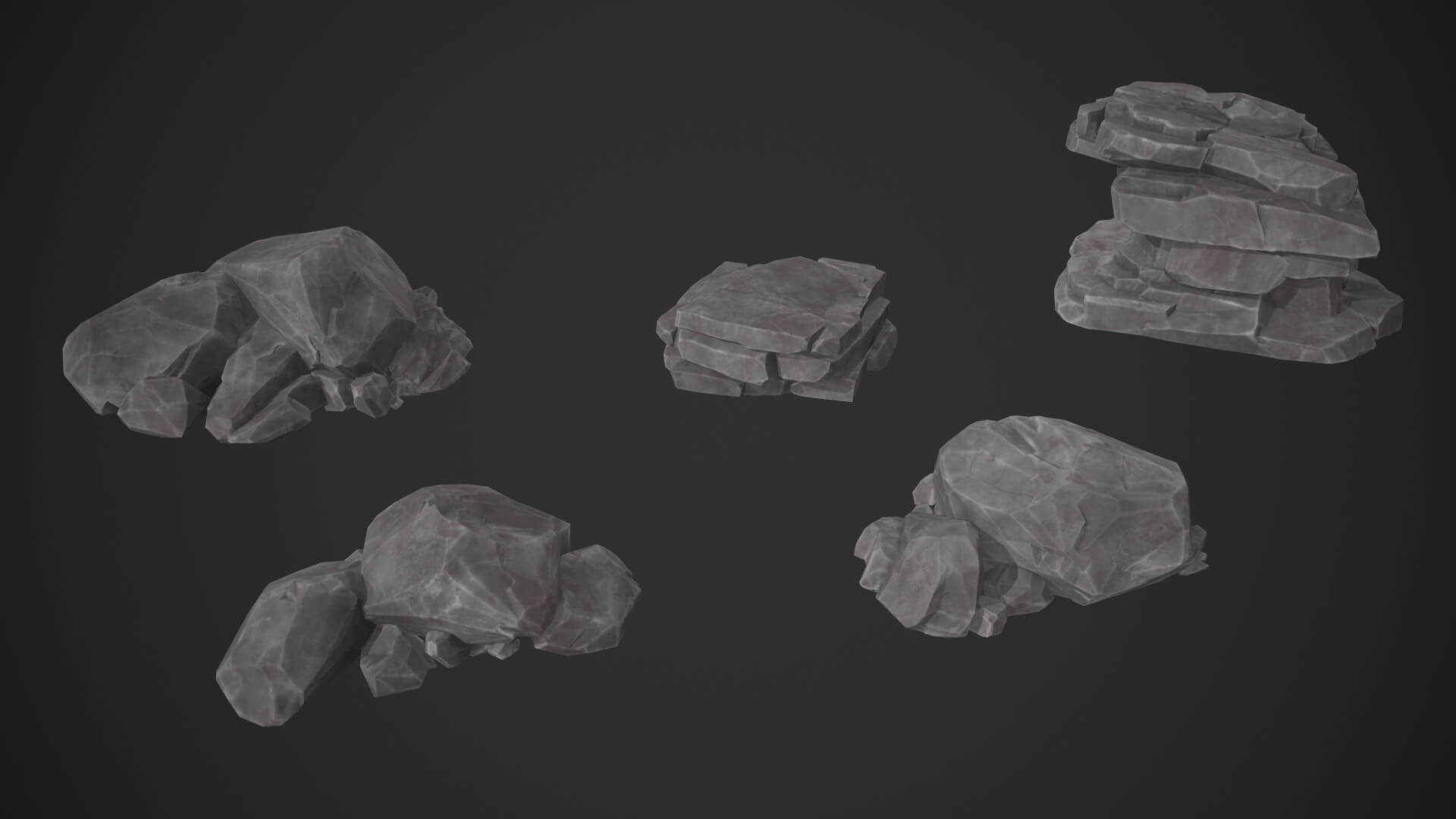 Various Rocks - 3D Model by yn-delmund