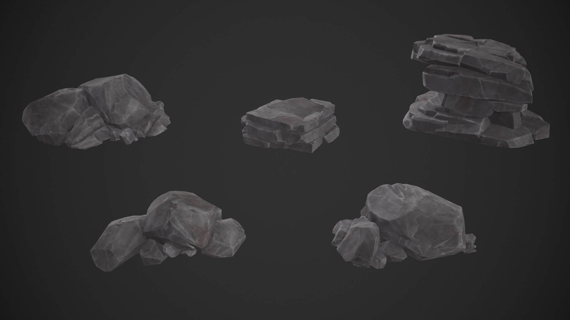 Various Rocks - 3D Model by yn-delmund