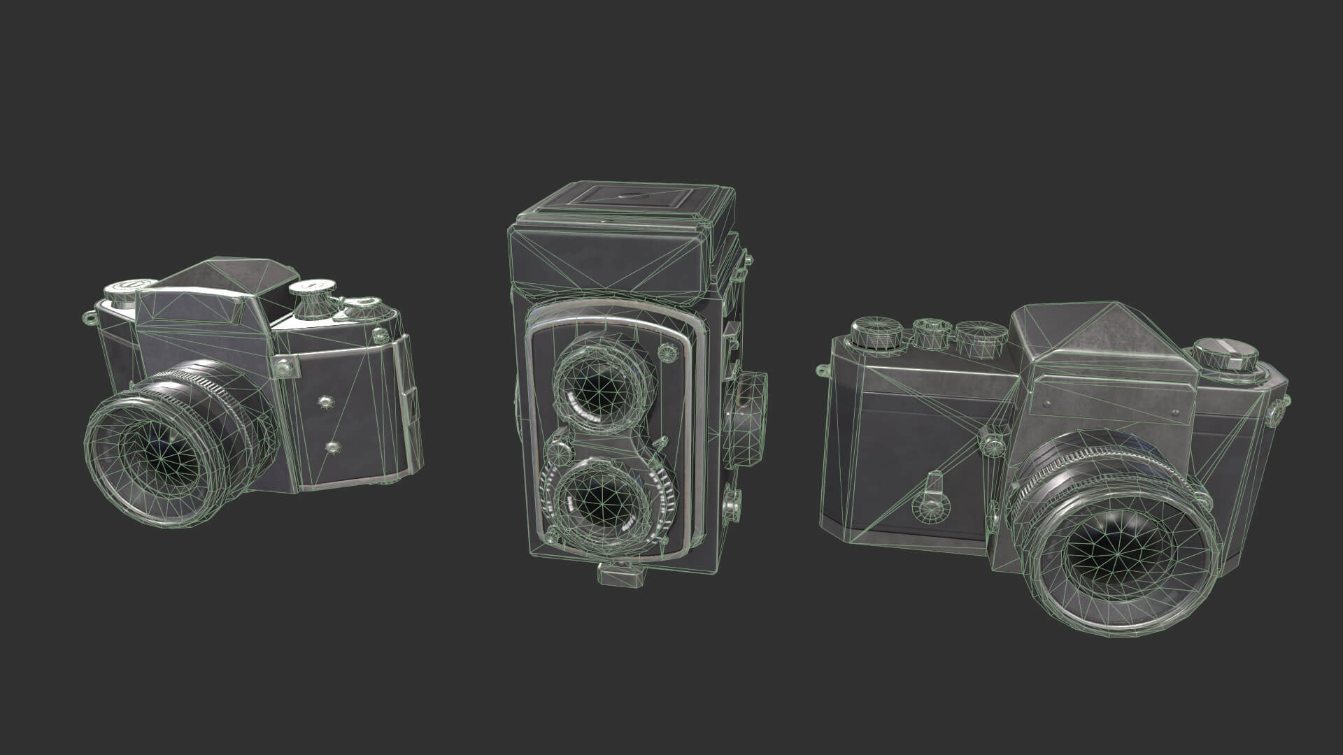 Vintage Camera Set - 3D Model by yn-delmund