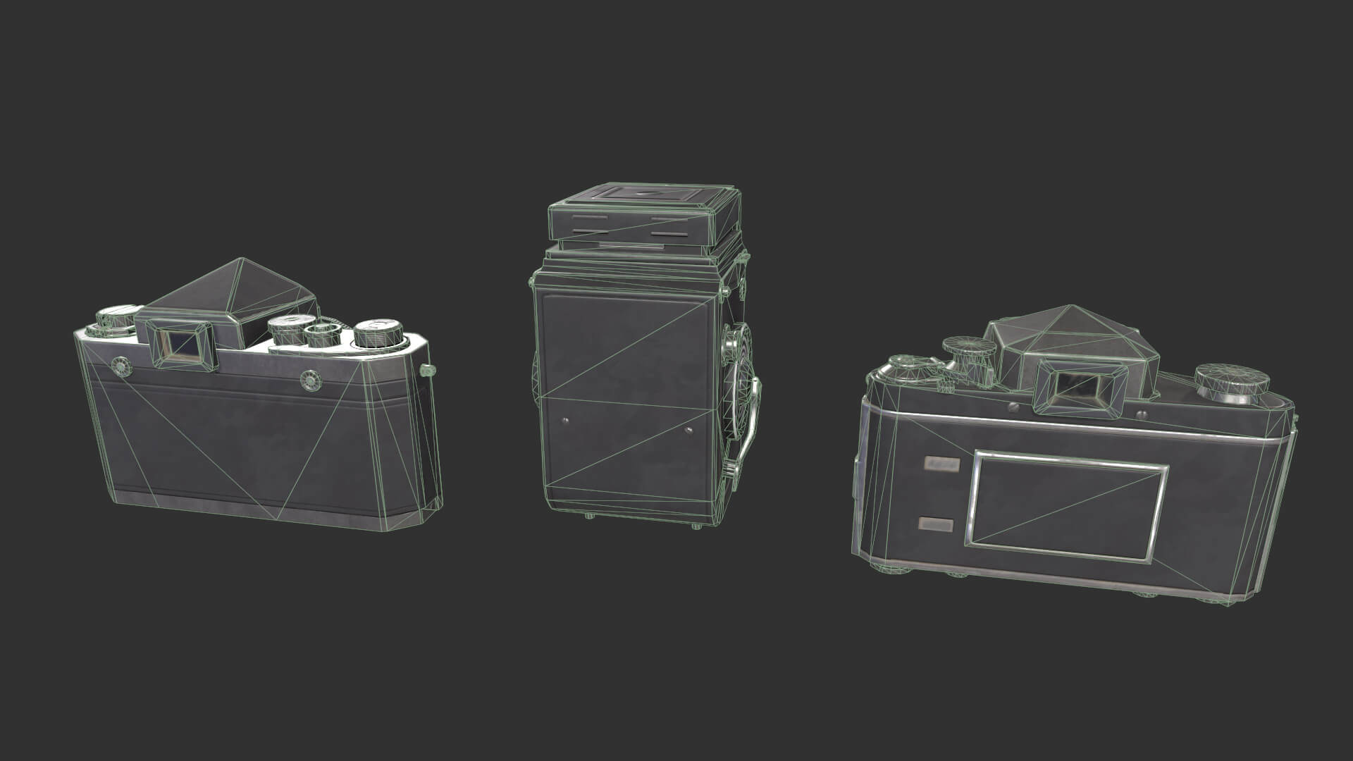 Vintage Camera Set - 3D Model by yn-delmund