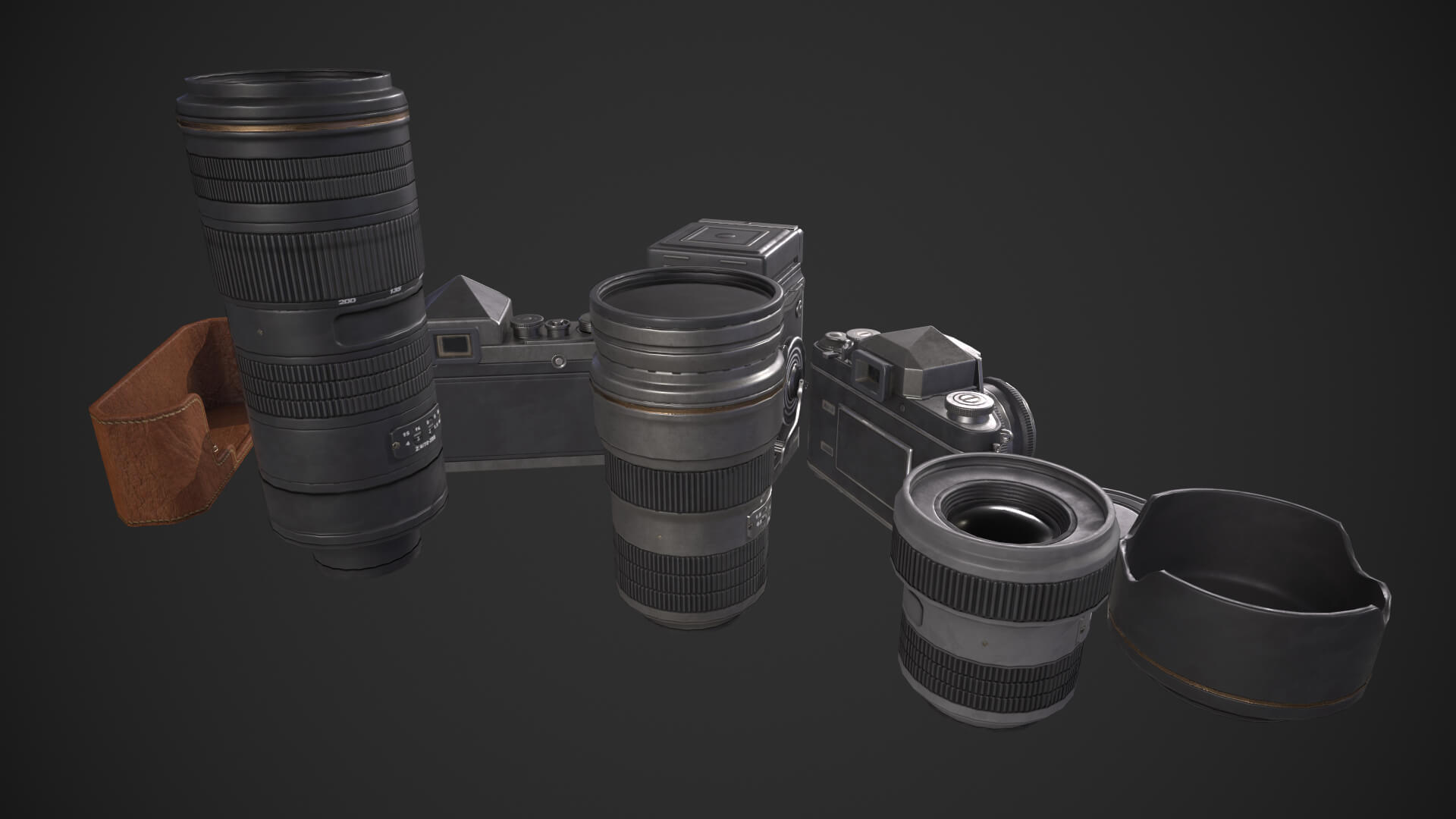 Vintage Camera Set - 3D Model by yn-delmund