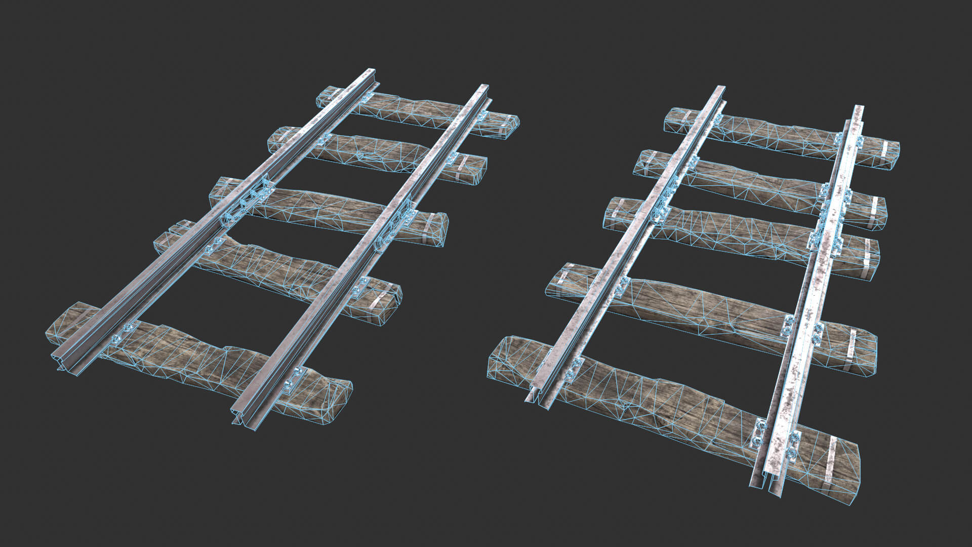 Wooden Railway Tracks - 3D Model by yn-delmund