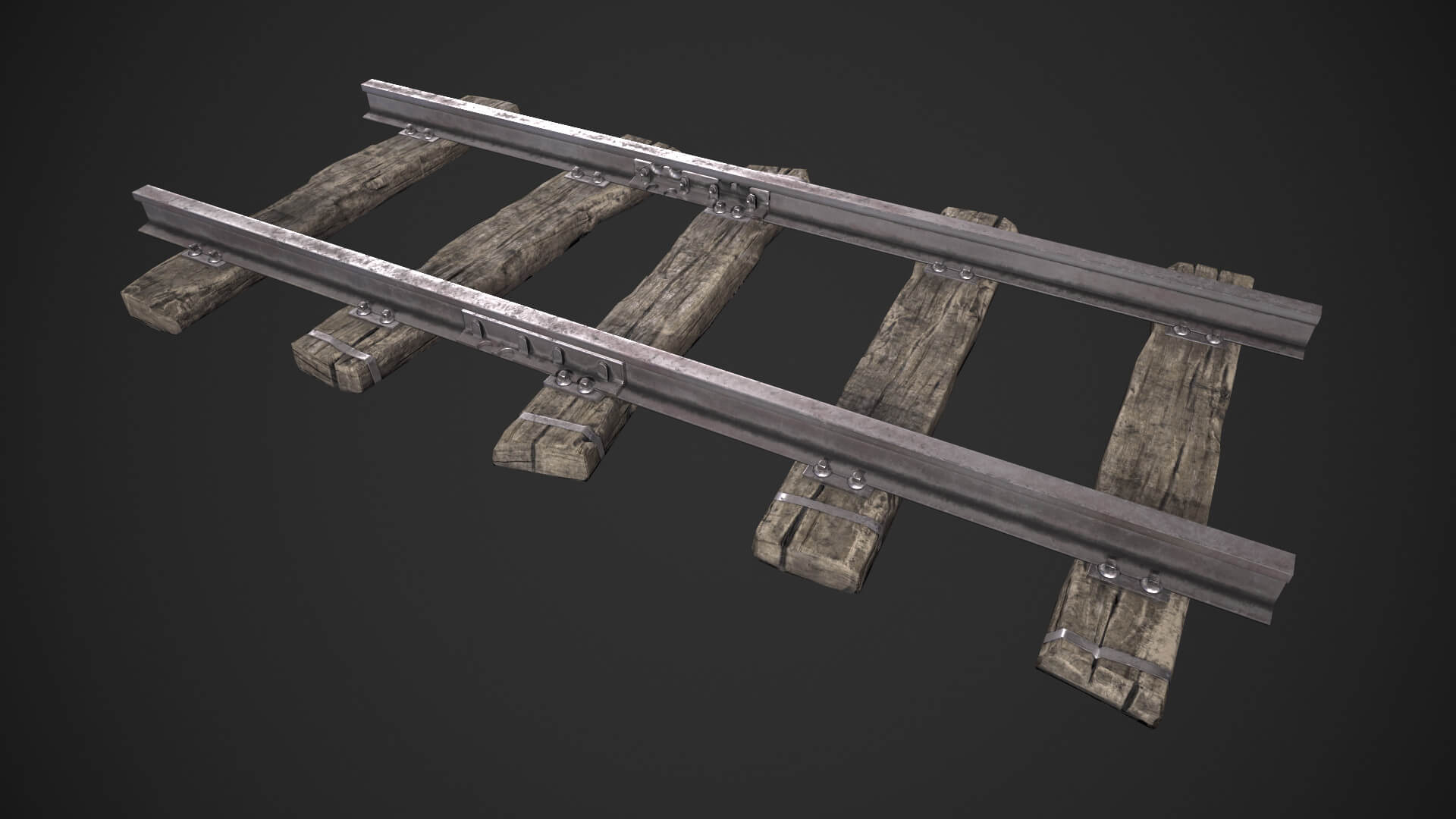 Wooden Railway Tracks - 3D Model by yn-delmund