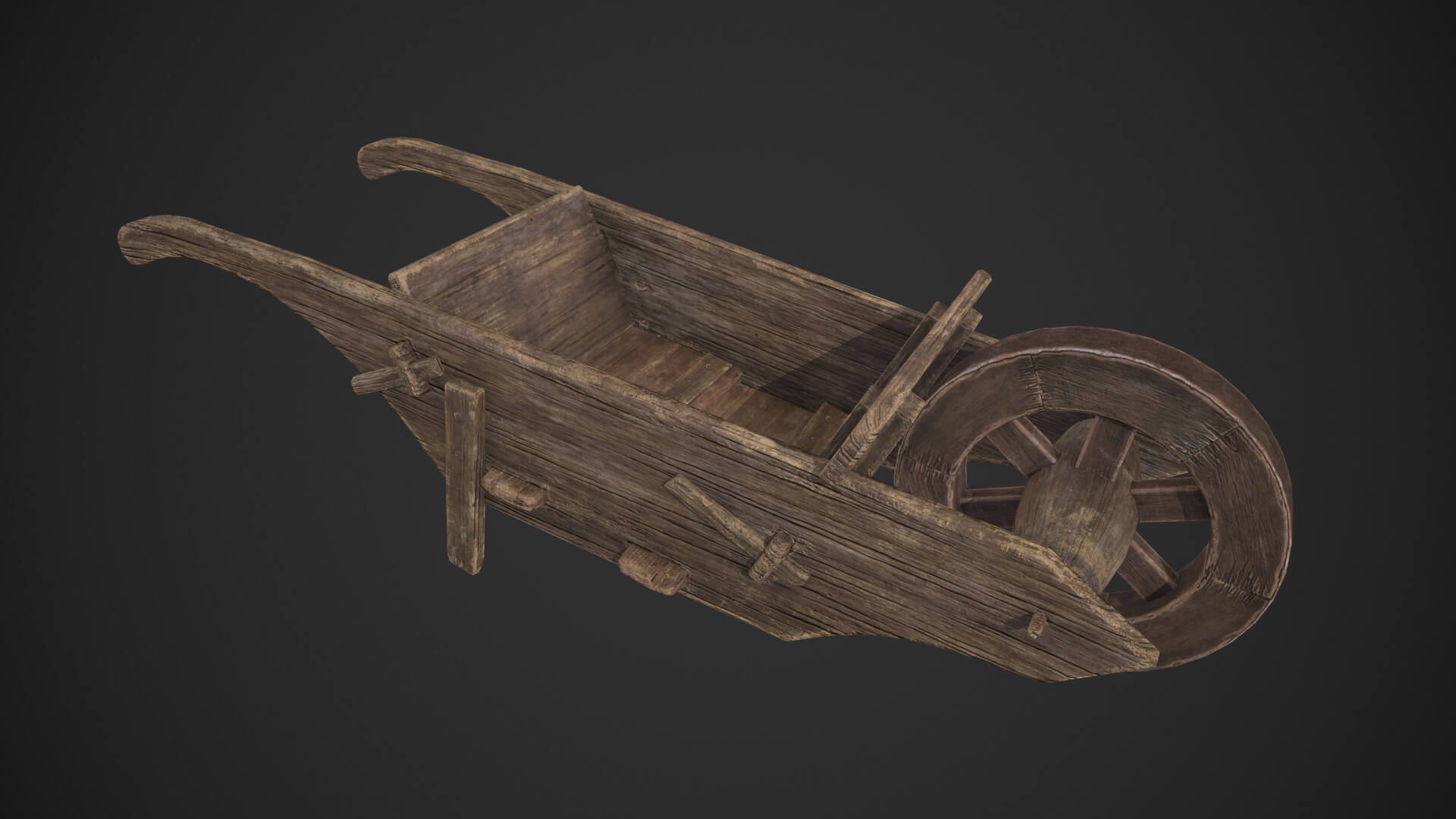 Wooden Wheelbarrow - 3D Model by yn-delmund