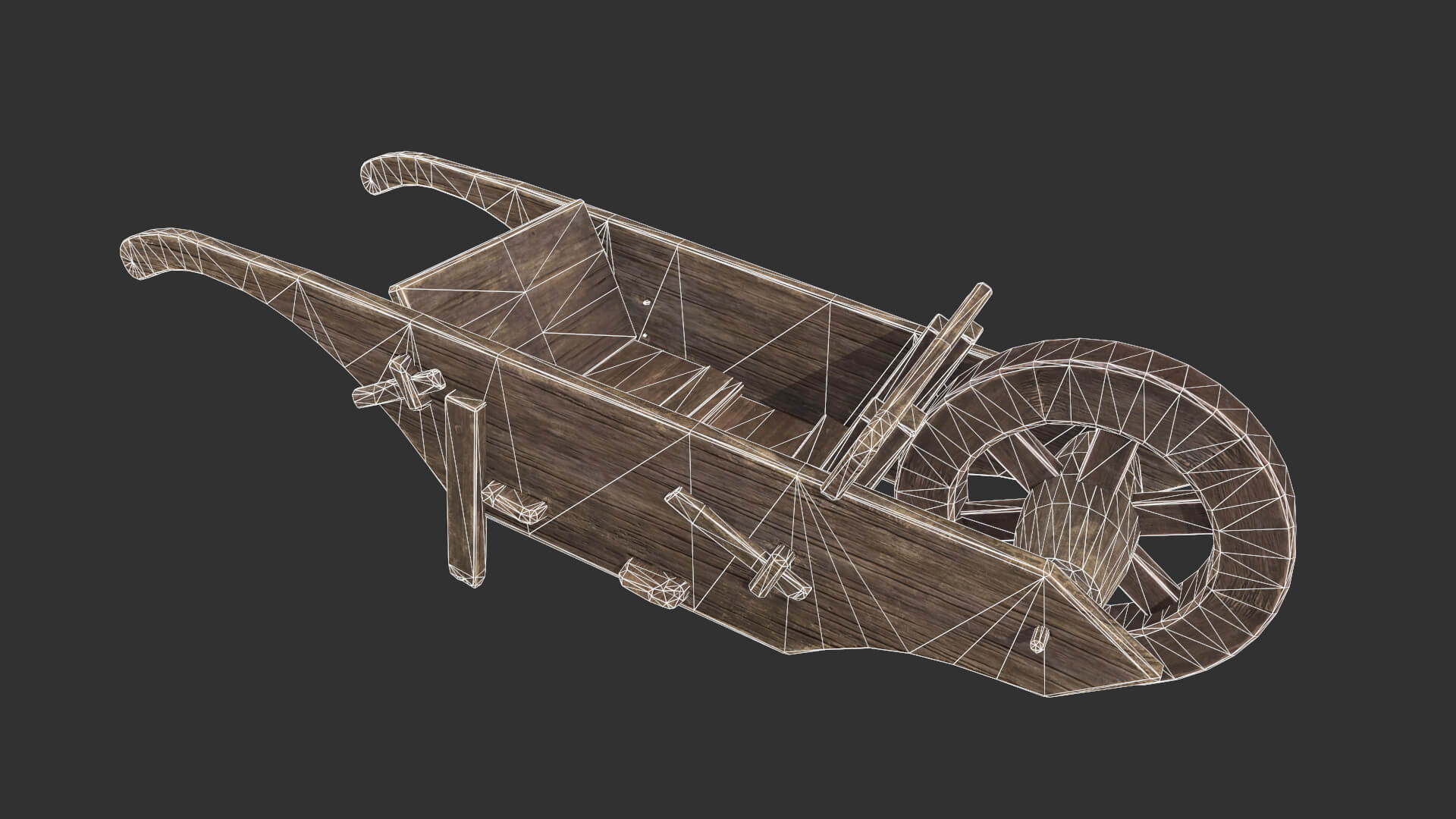 Wooden Wheelbarrow - 3D Model by yn-delmund