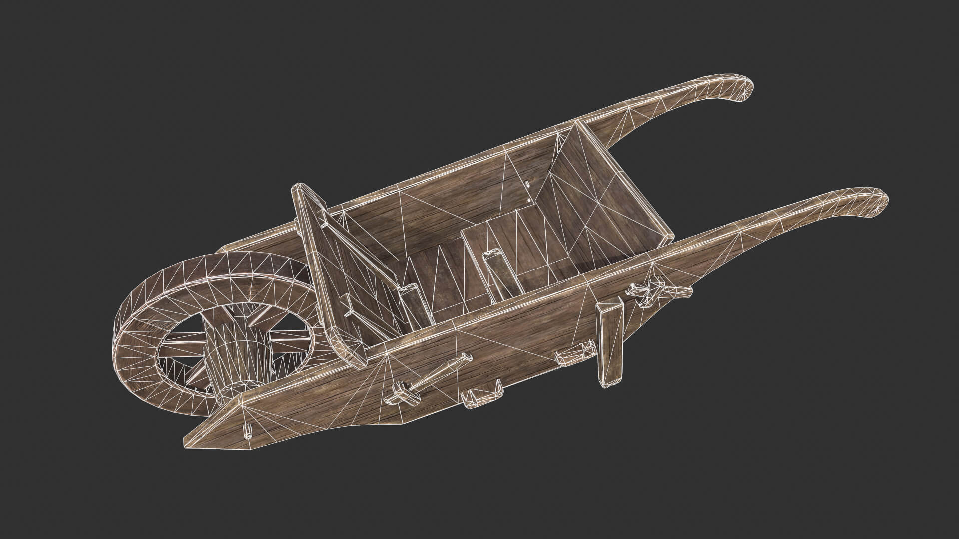 Wooden Wheelbarrow - 3D Model by yn-delmund