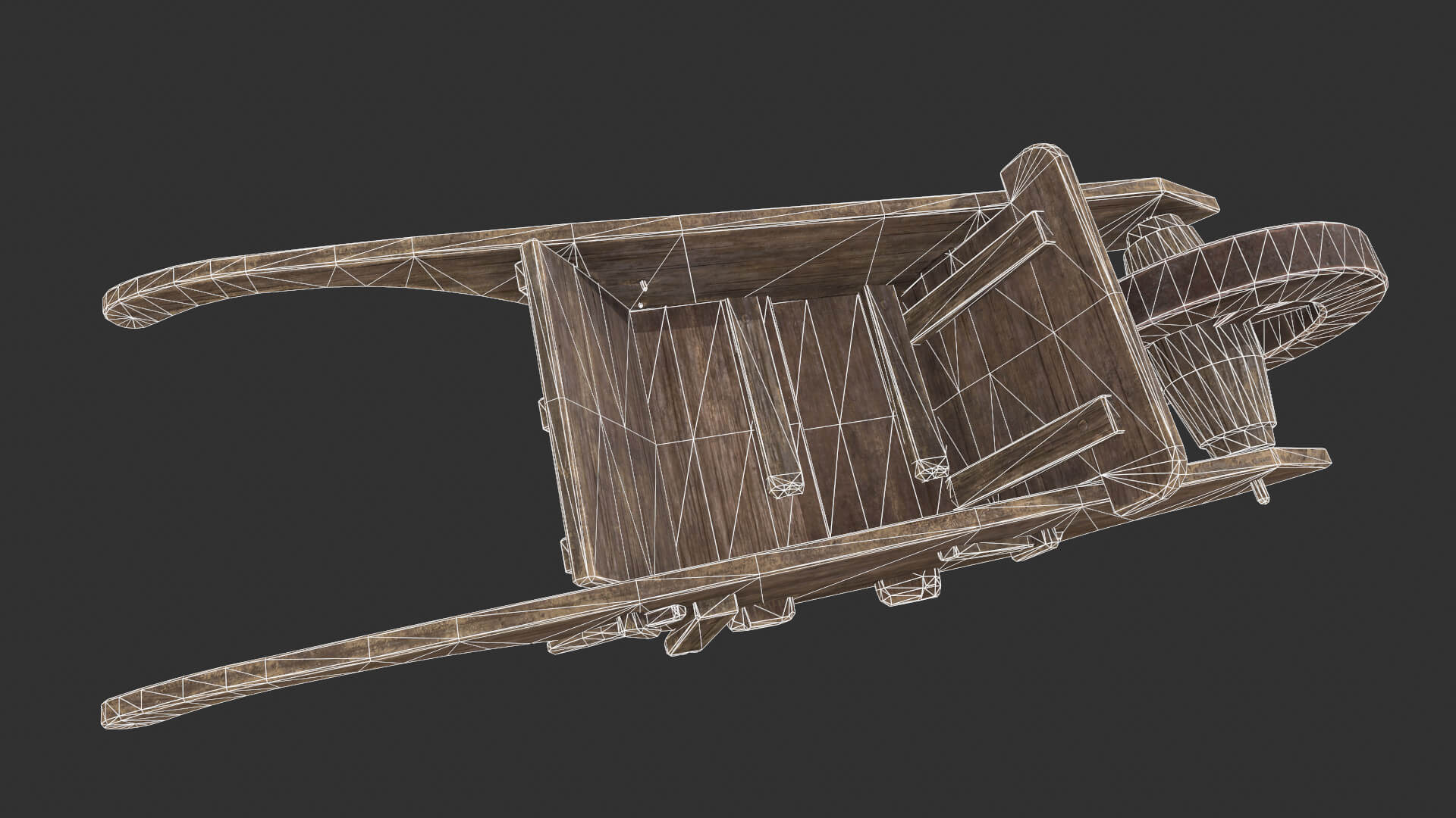 Wooden Wheelbarrow - 3D Model by yn-delmund