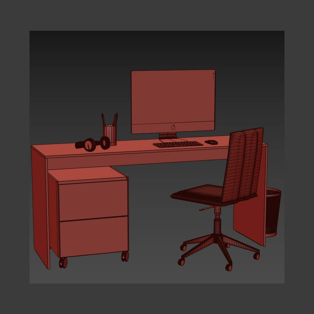 Glass Work Table - 3D Model by yoptaev