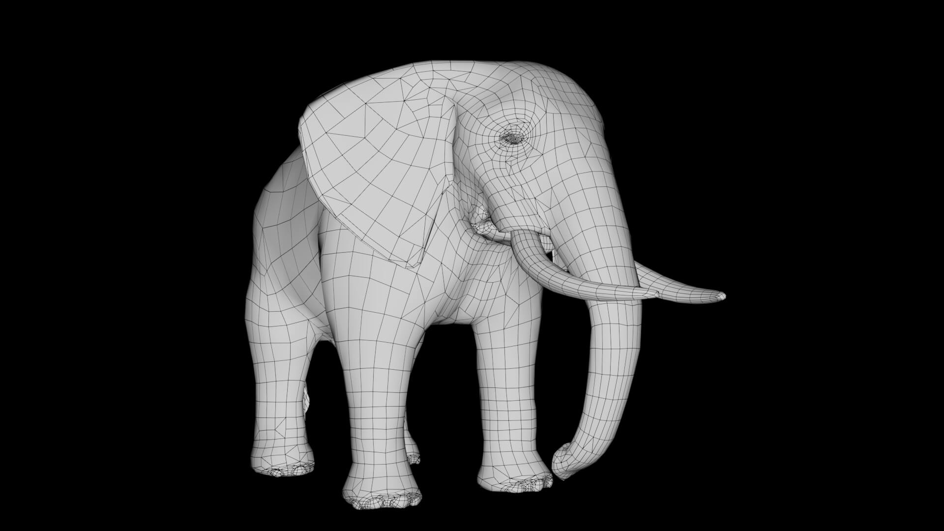 Elephant African Low Poly - 3D Model by yousaf
