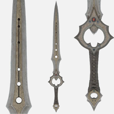 Highly Detailed Ornate Fantasy Sword - 3D Model by yousaf