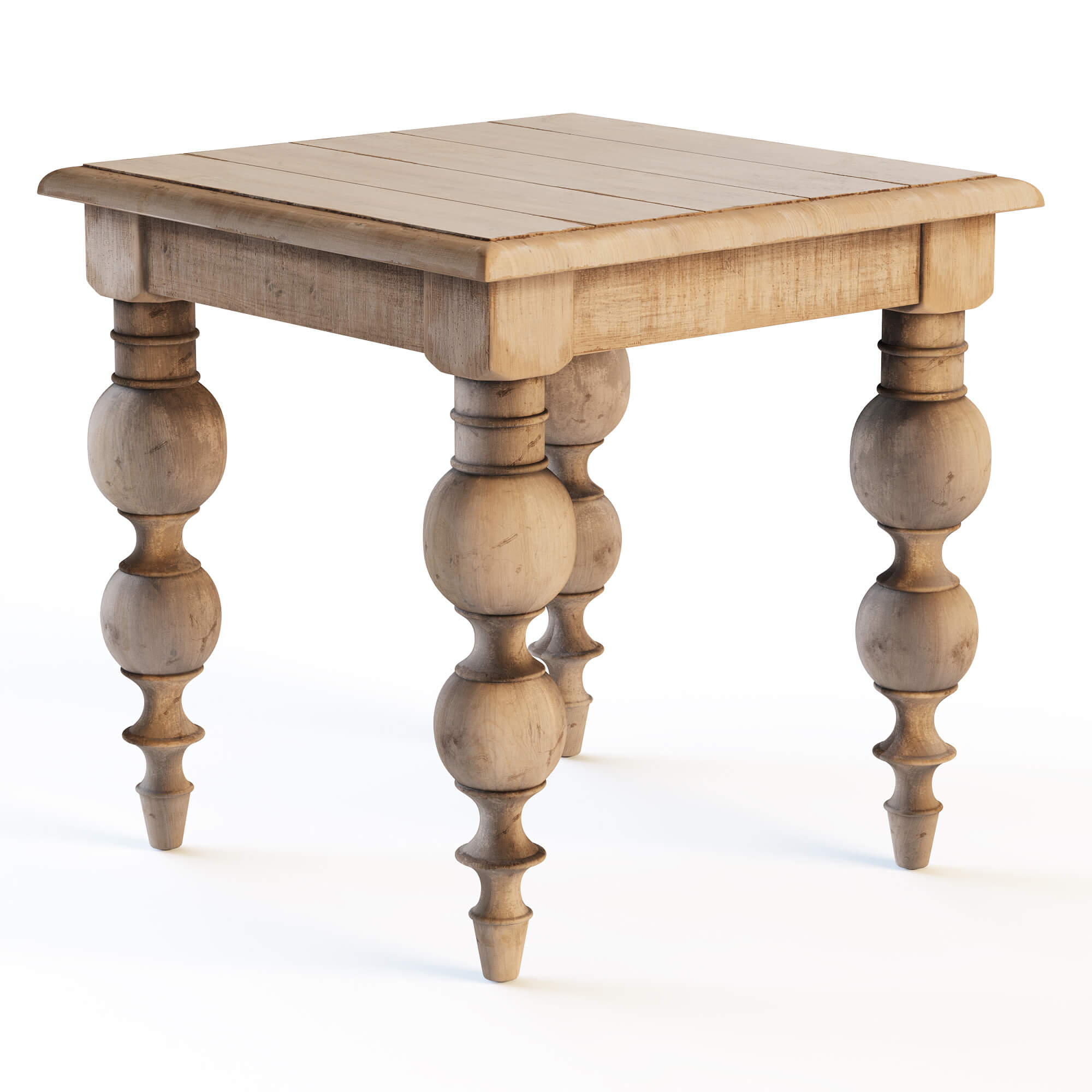 Bander Square Reclaimed Wood End Table - 3D Model by Yousee_Studio