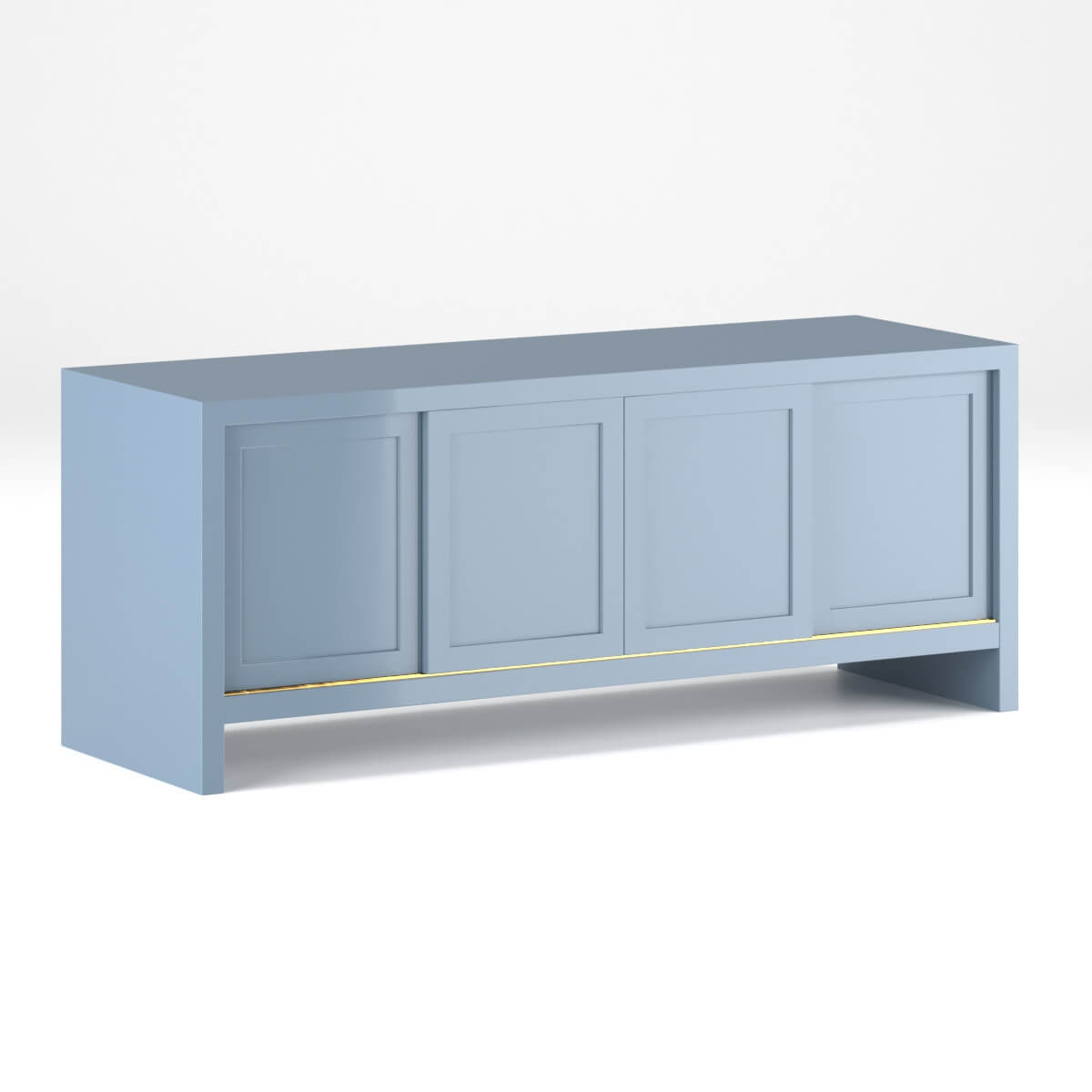 Blue Low Poly Wooden Commode - 3D Model by Yousee_Studio