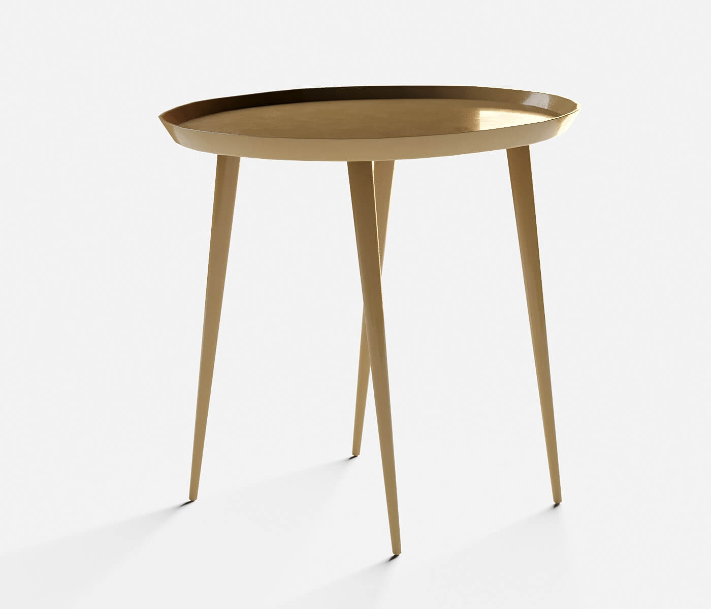 Oval Gold Low Poly Table - 3D Model by Yousee_Studio