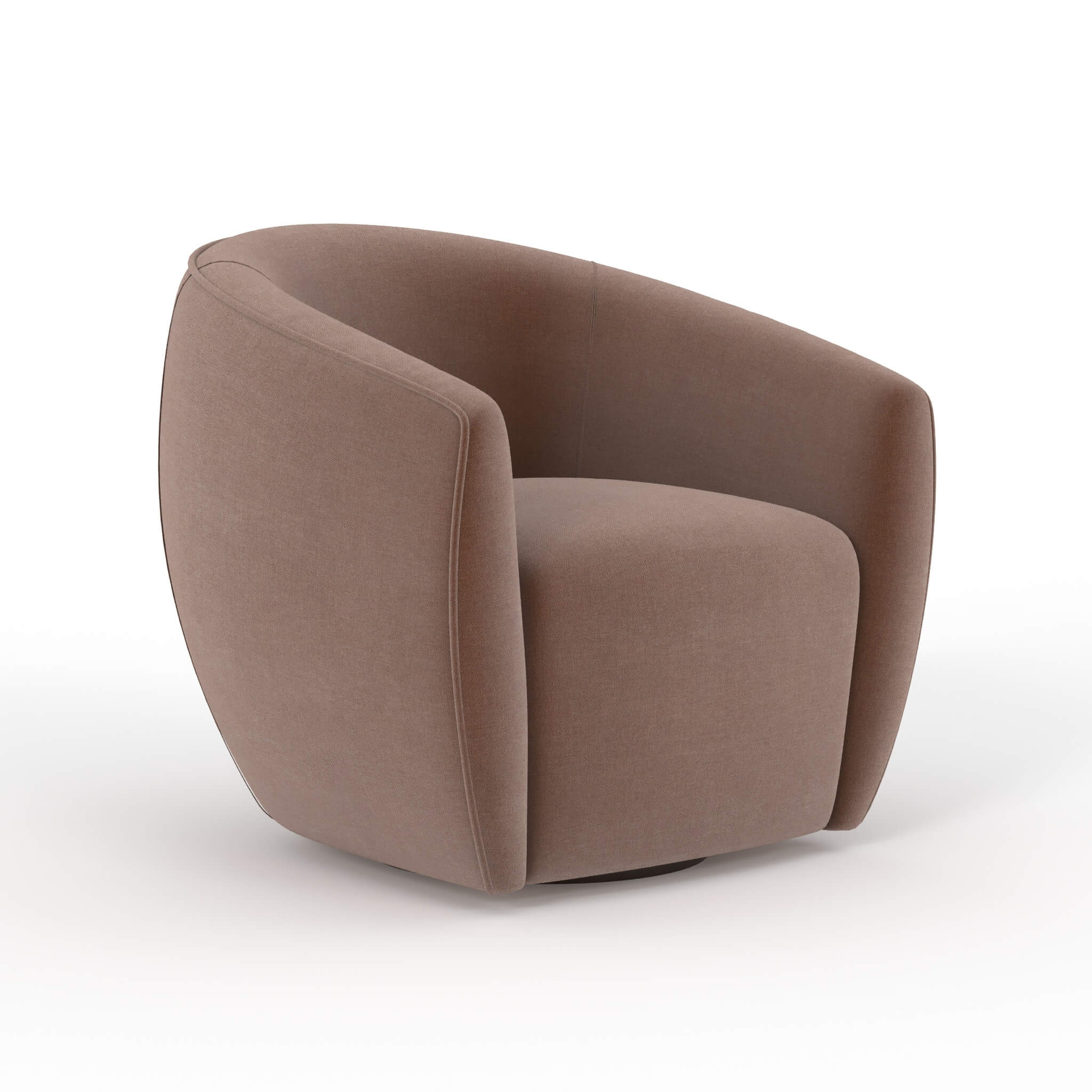 Urja Modern Classic Brown Upholstered Wood Frame Swivel Barr - 3D Model ...