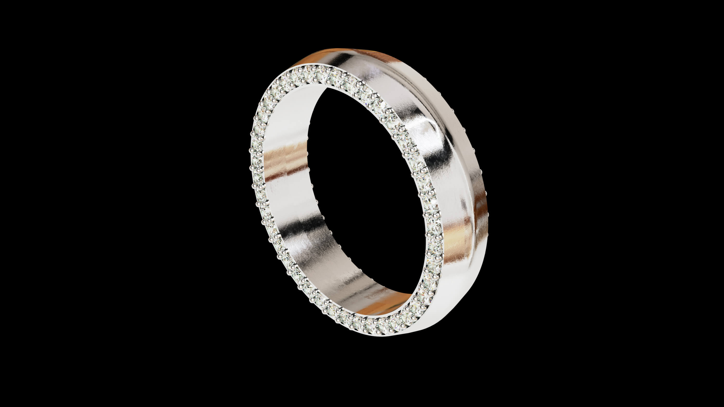 Solid Eternity Convex Ring With Stone - 3D Print Model by Yurecs