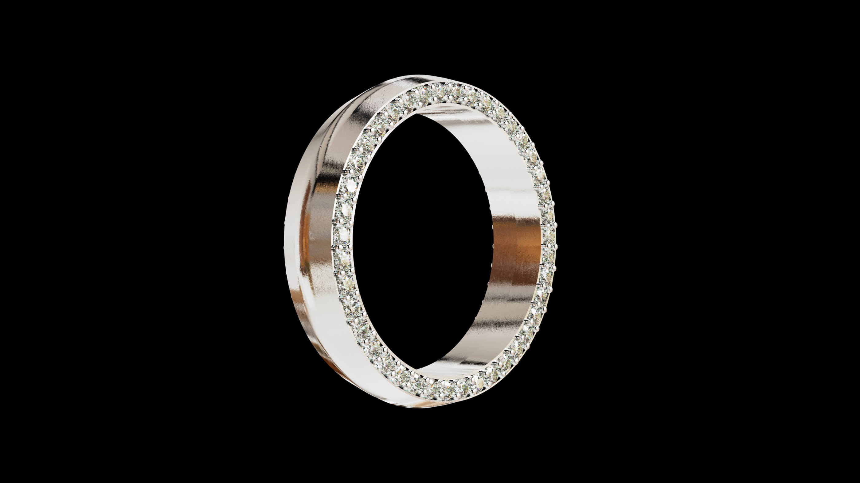 Solid Eternity Convex Ring With Stone - 3D Print Model by Yurecs