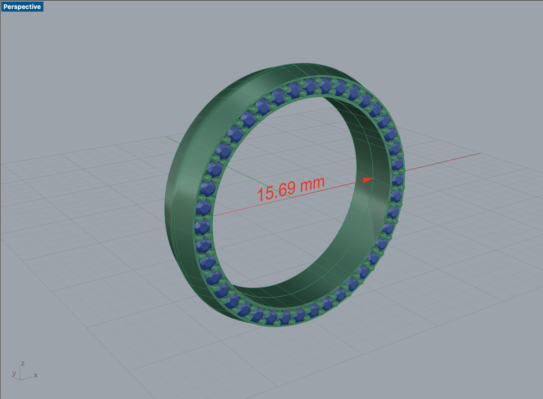Solid Eternity Convex Ring With Stone - 3D Print Model by Yurecs