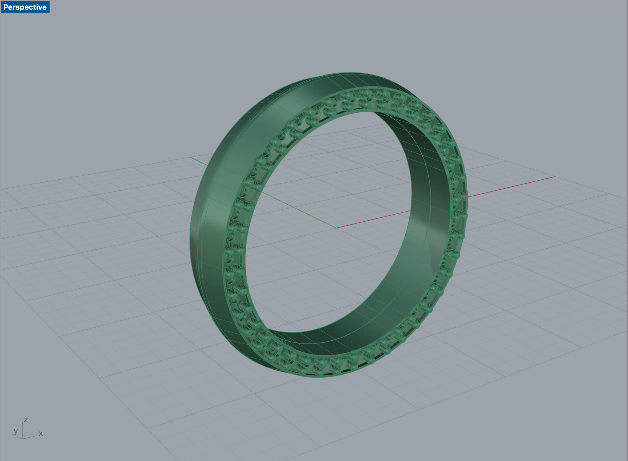 Solid Eternity Convex Ring With Stone - 3D Print Model by Yurecs