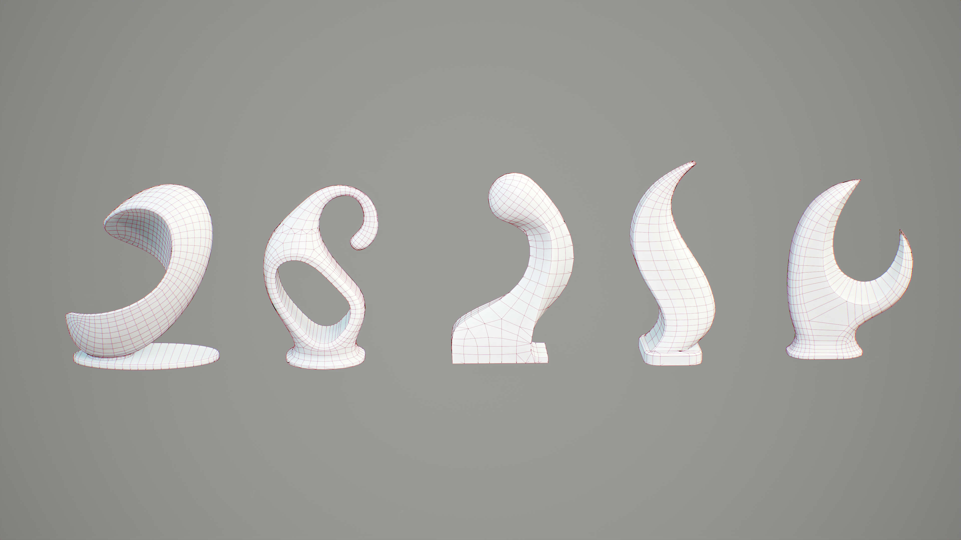 Abstract Statues PBR - 3D Model by YuriBarinov