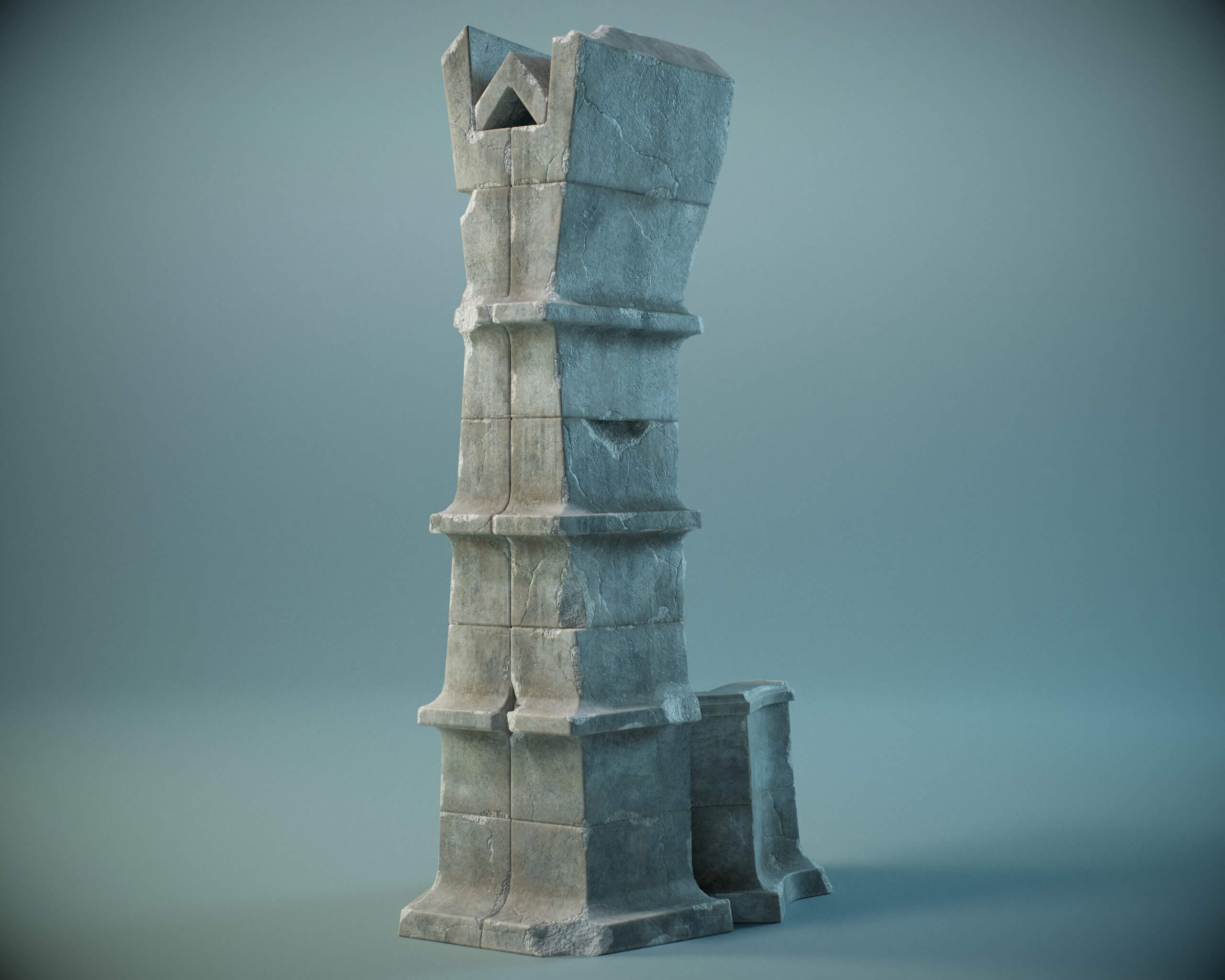 Ancient Stone Throne PBR Game Ready - 3D Model by YuriBarinov