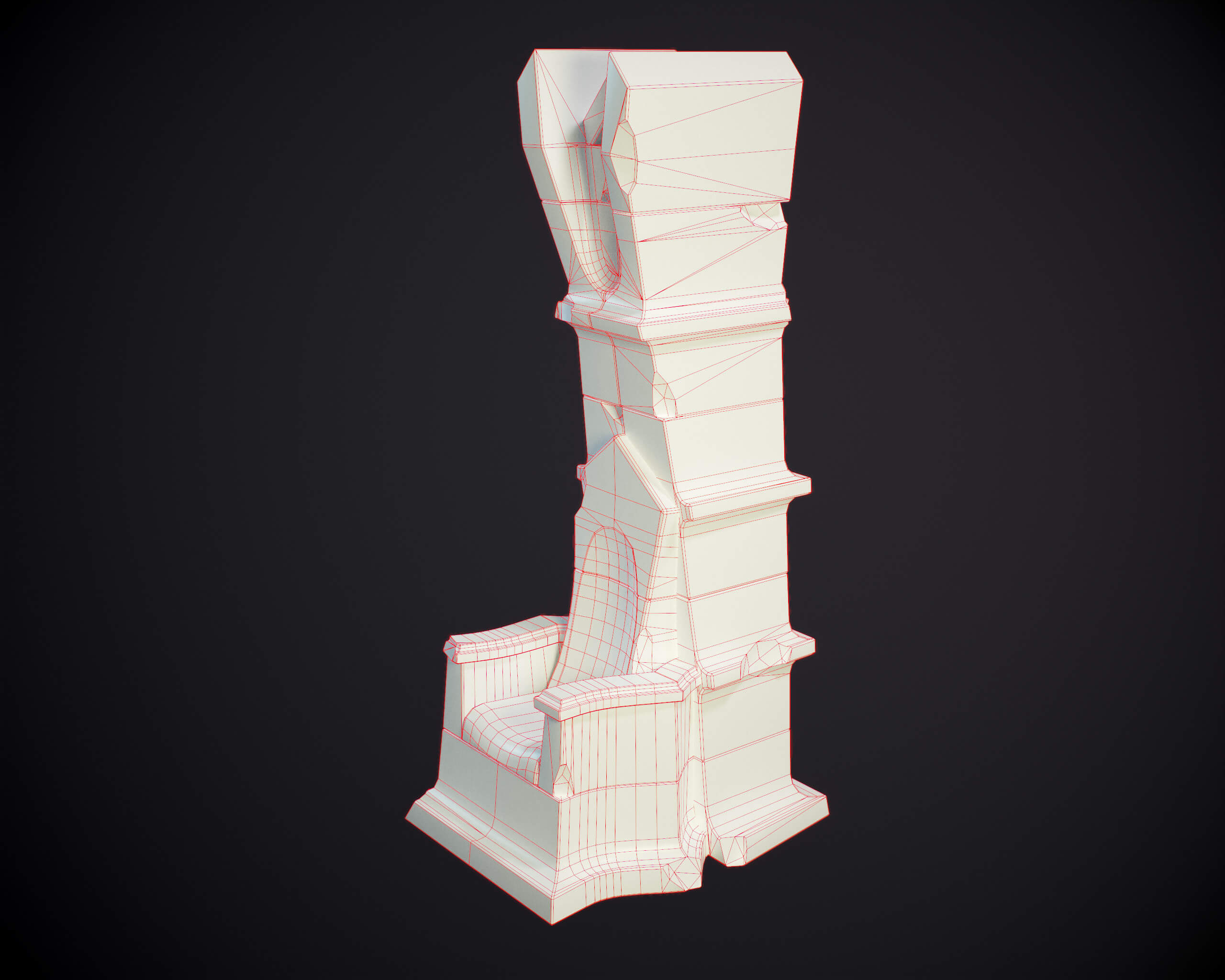 Ancient Stone Throne PBR Game Ready - 3D Model by YuriBarinov