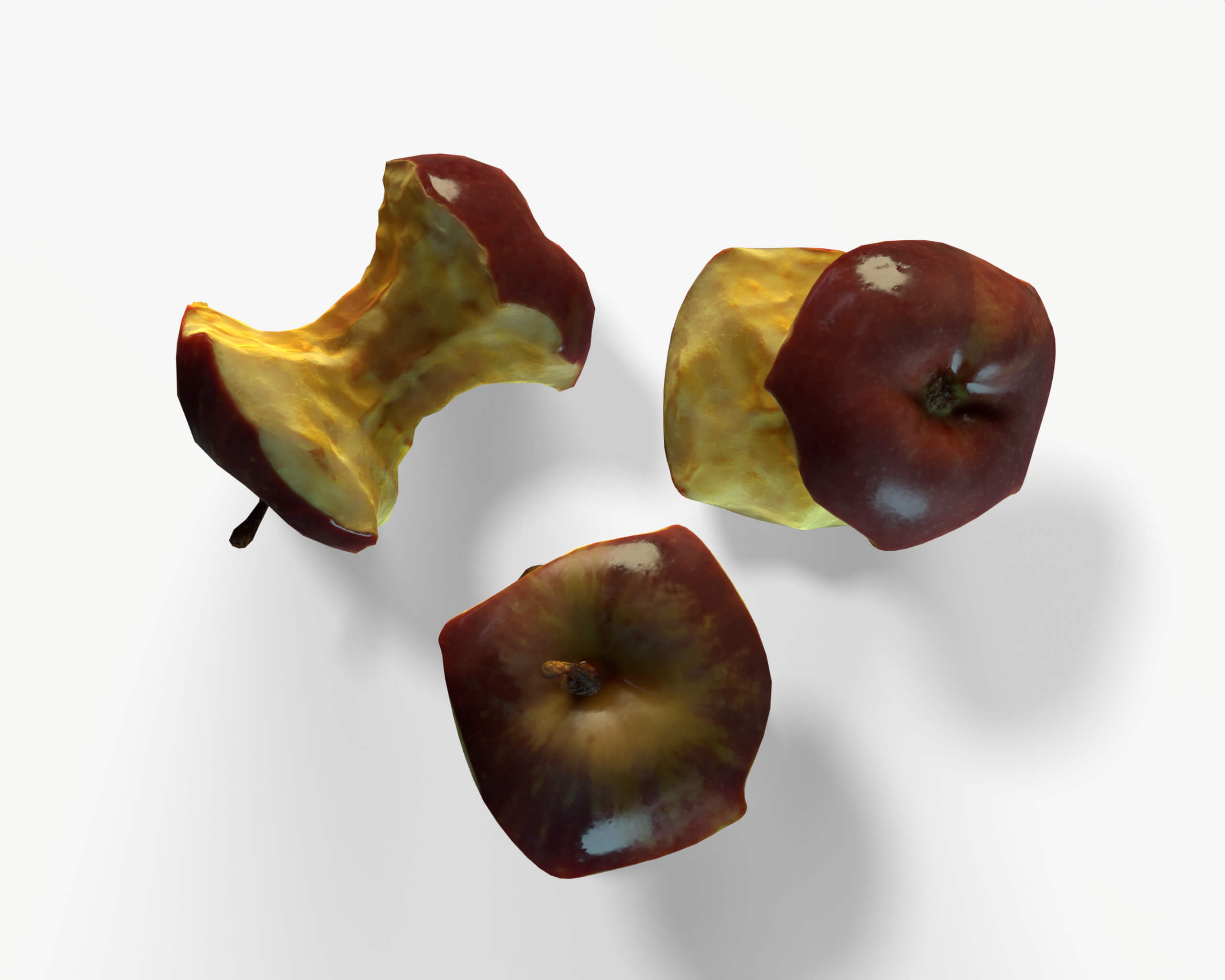 Apple Core PBR - 3D Model by YuriBarinov