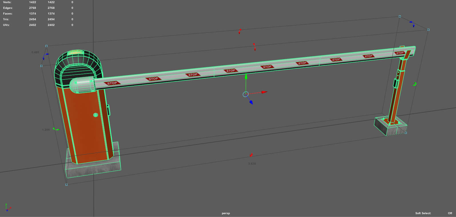 Automatic Traffic Barrier PBR - 3D Model by YuriBarinov