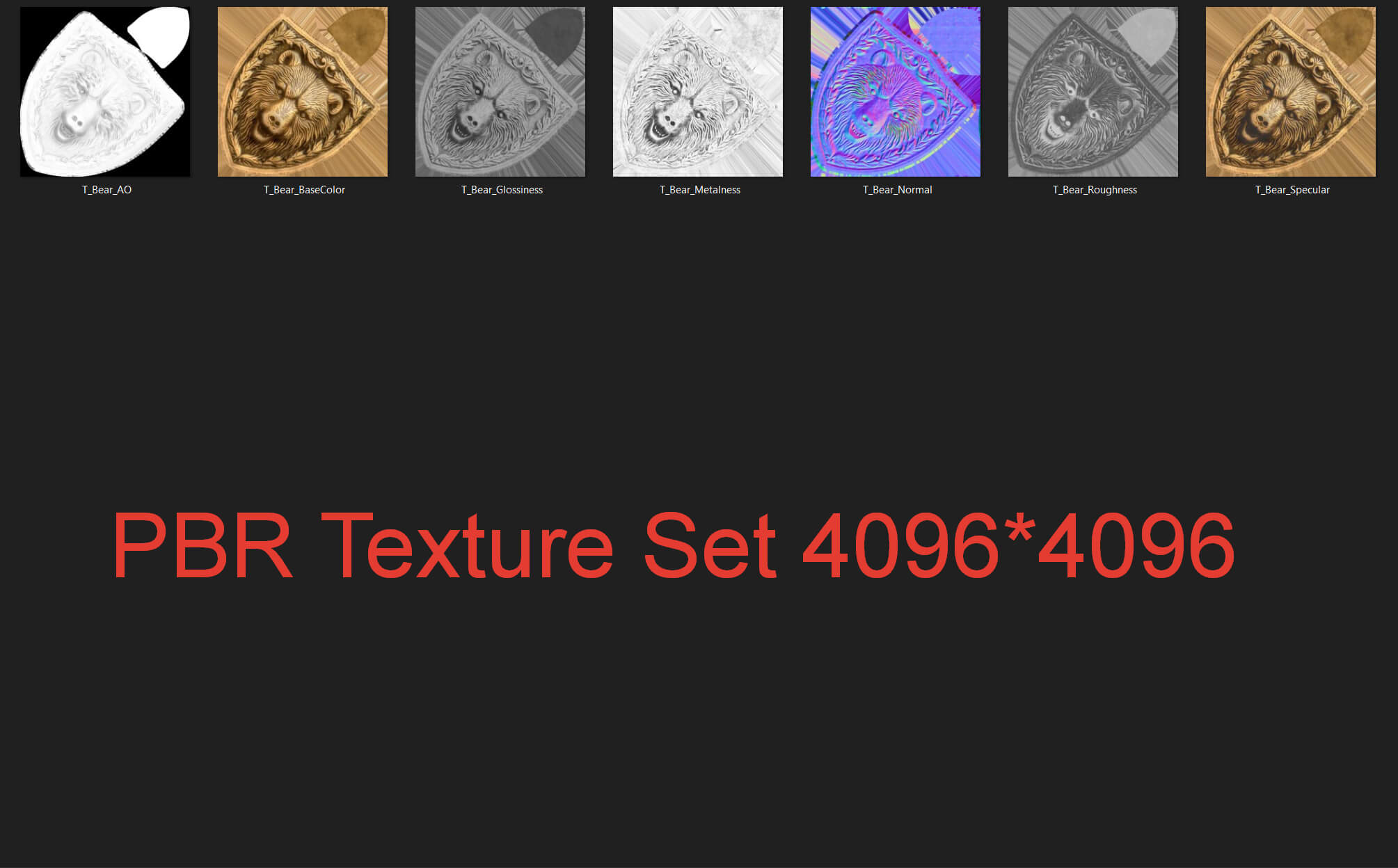 Bear Heraldic Emblem PBR - 3D Model by YuriBarinov