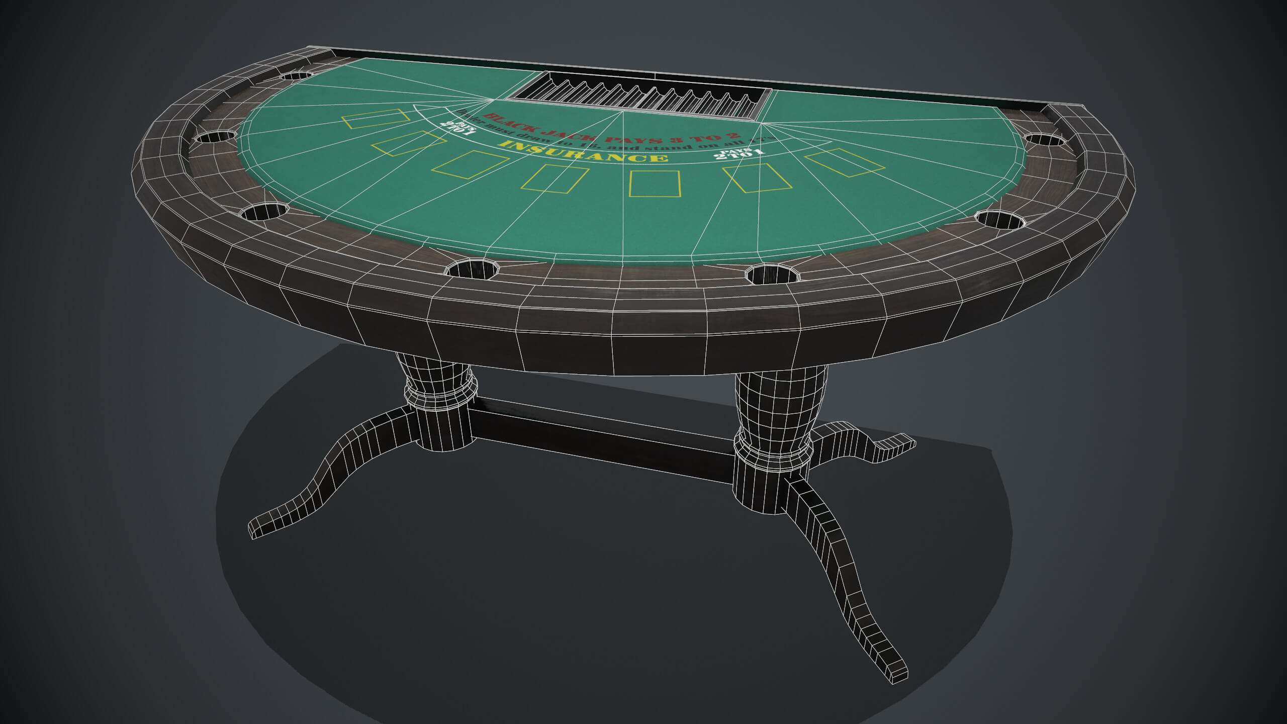 Blackjack Table PBR - 3D Model by YuriBarinov