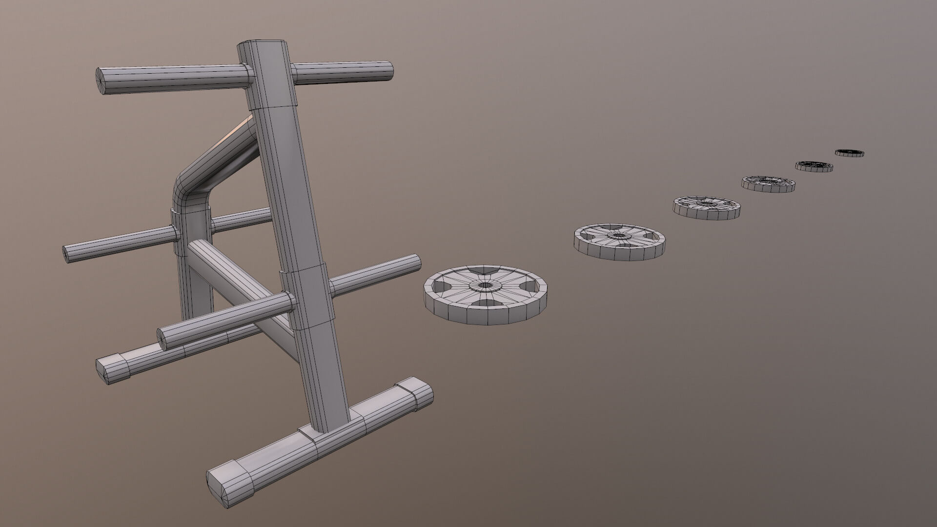 Bumper Plate Storage Rack - 3D Model by YuriBarinov