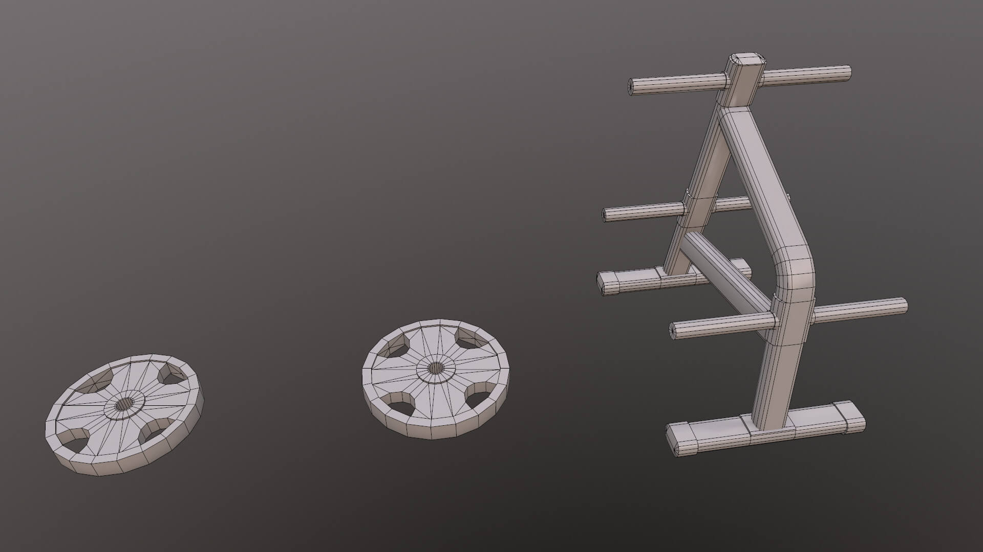 Bumper Plate Storage Rack - 3D Model by YuriBarinov