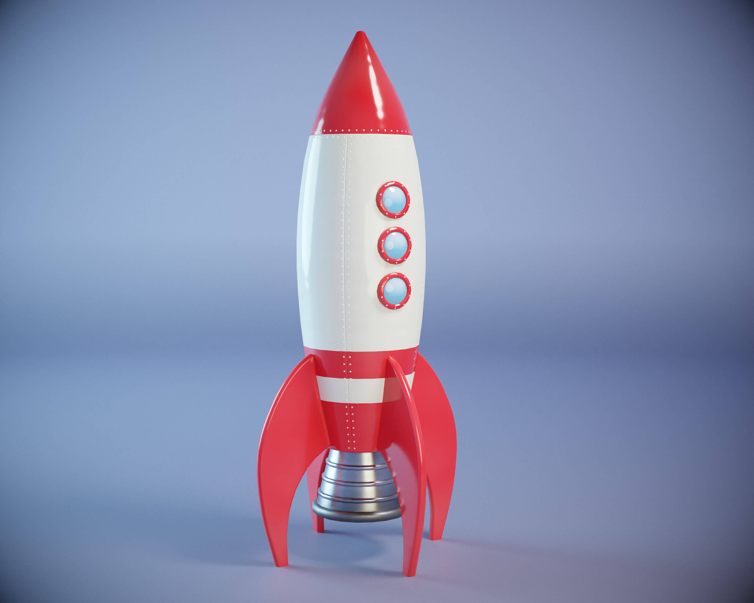 Cartoon Rocket - 3D Model by YuriBarinov