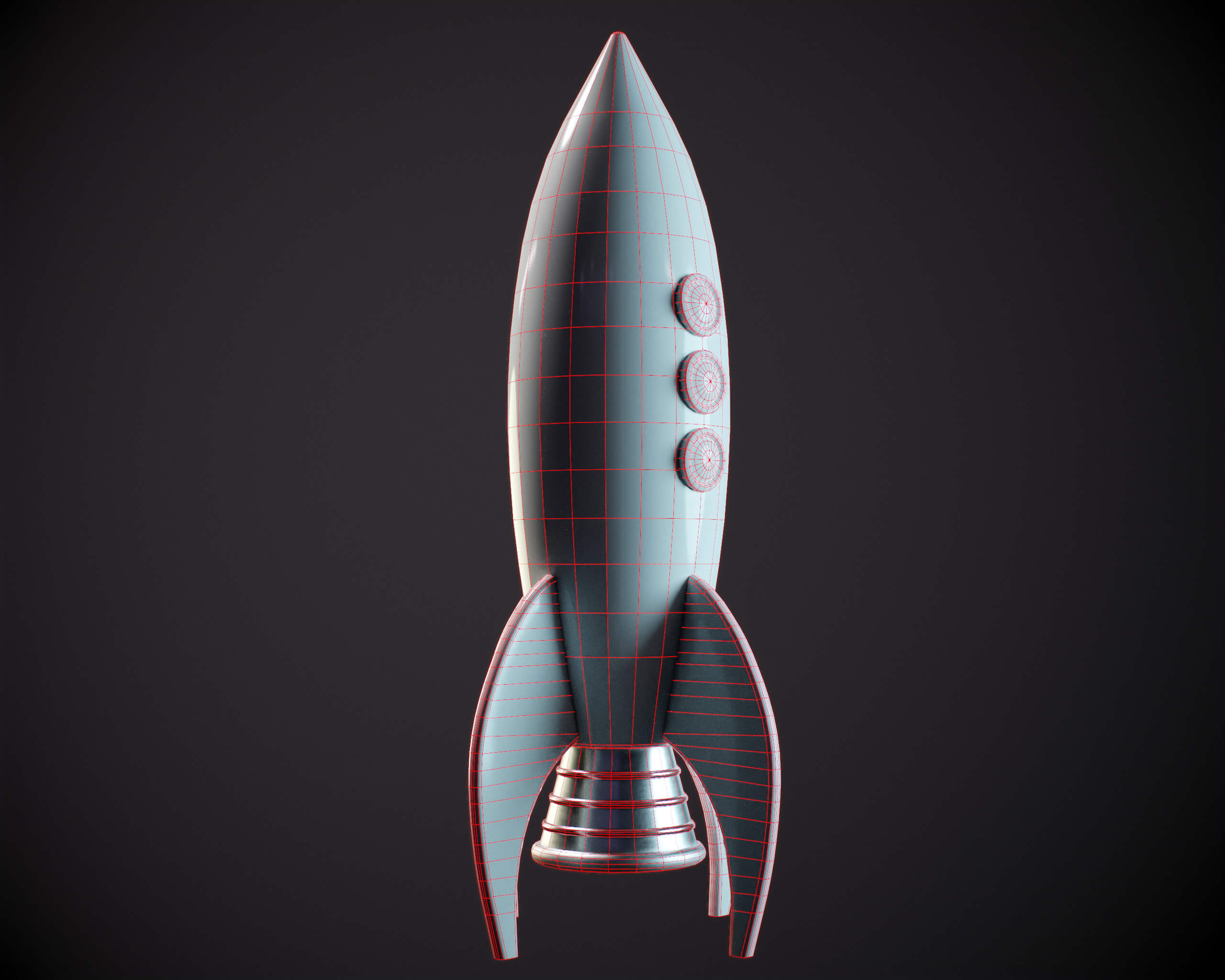 Cartoon Rocket - 3D Model by YuriBarinov