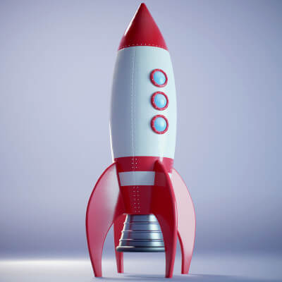 Cartoon Rocket - 3D Model by YuriBarinov