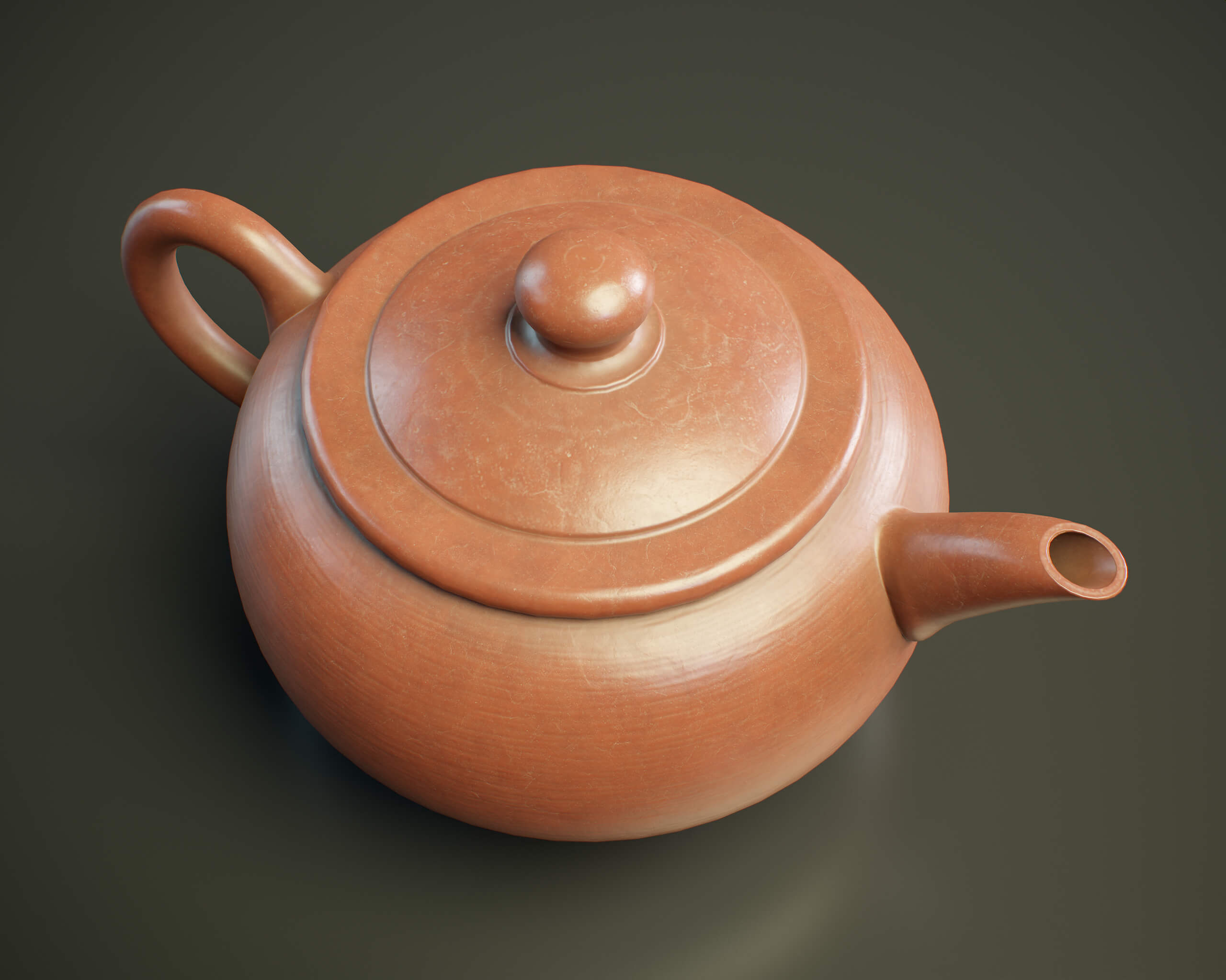 Chinese Clay Teapot PBR - 3D Model by YuriBarinov