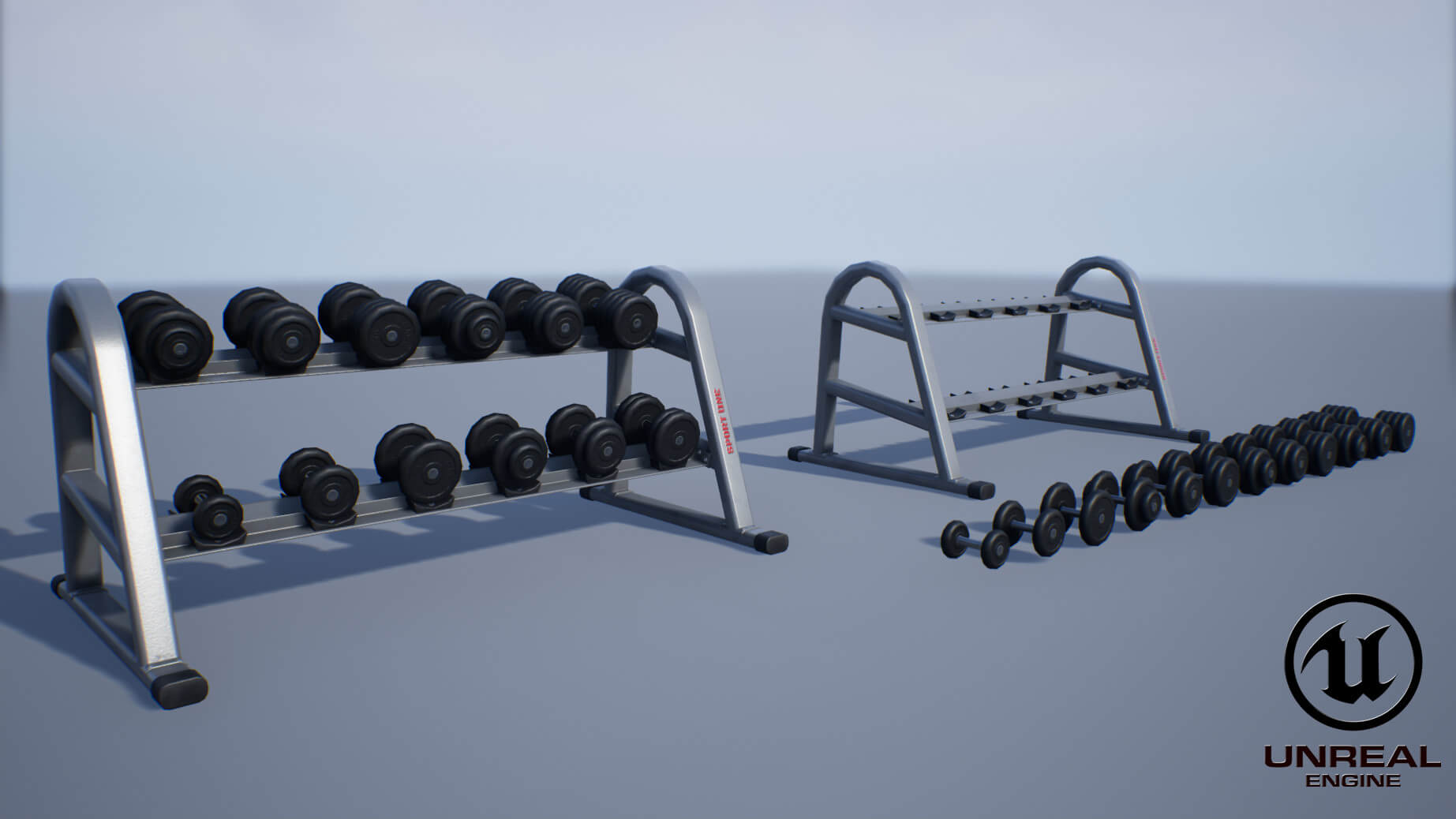 Dumbbell Rack - 3D Model by YuriBarinov
