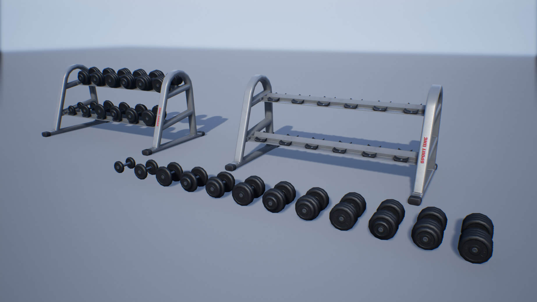 Dumbbell Rack - 3D Model by YuriBarinov