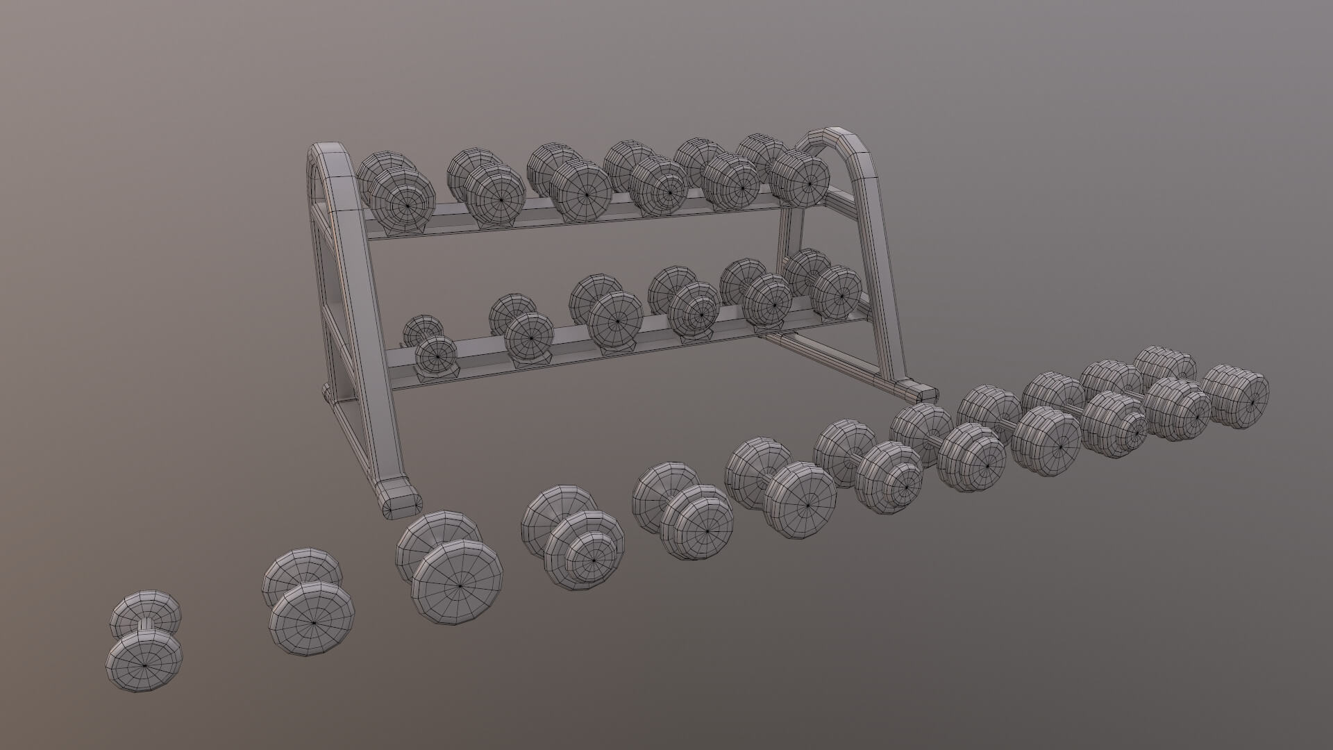 Dumbbell Rack - 3D Model by YuriBarinov